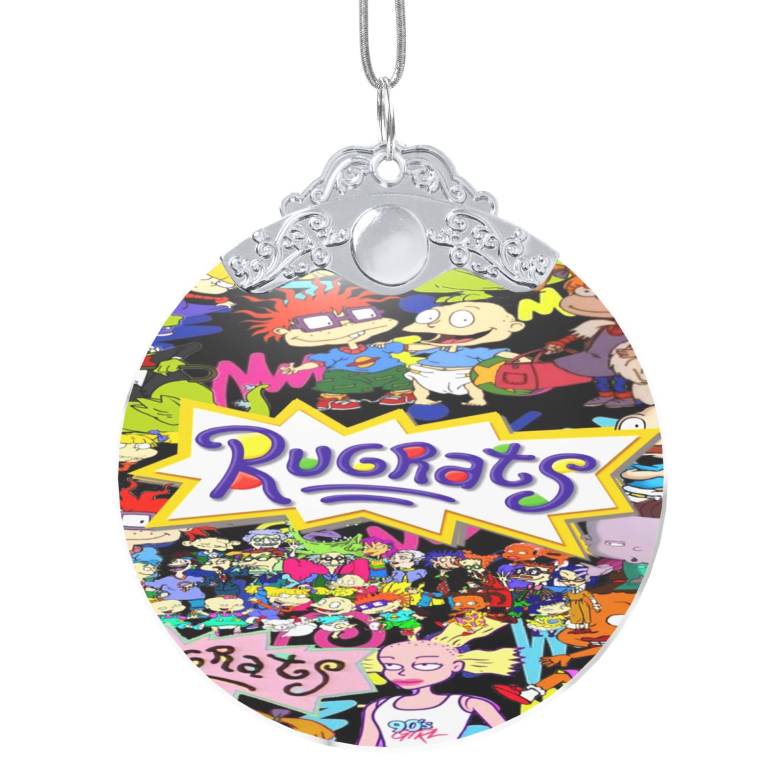Rugrats Christmas Tree Glass Round Pendant, Christmas Tree Decoration ...