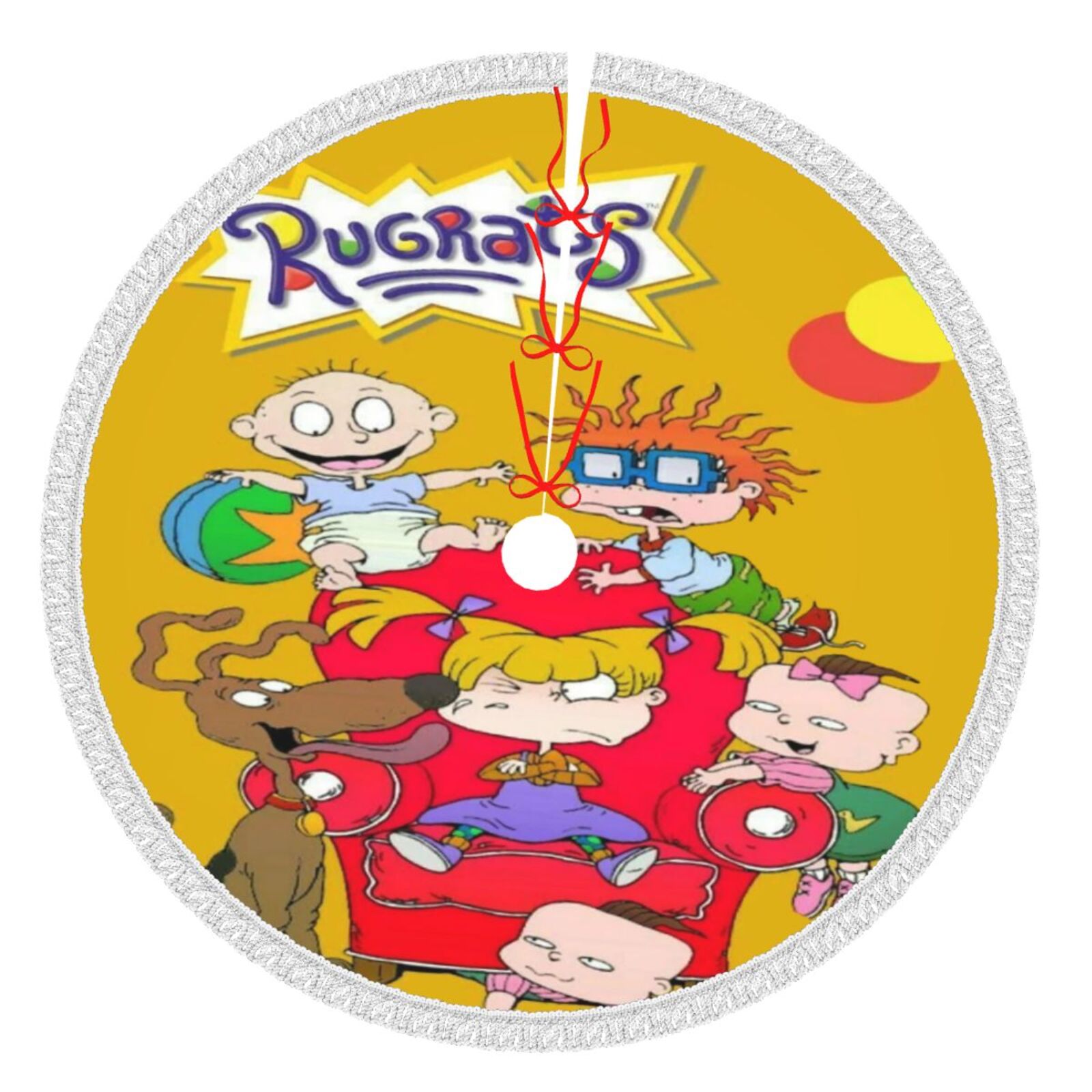 Rugrats Christmas Tree Skirt White Tassel Lace Xmas Skirts Decoration ...