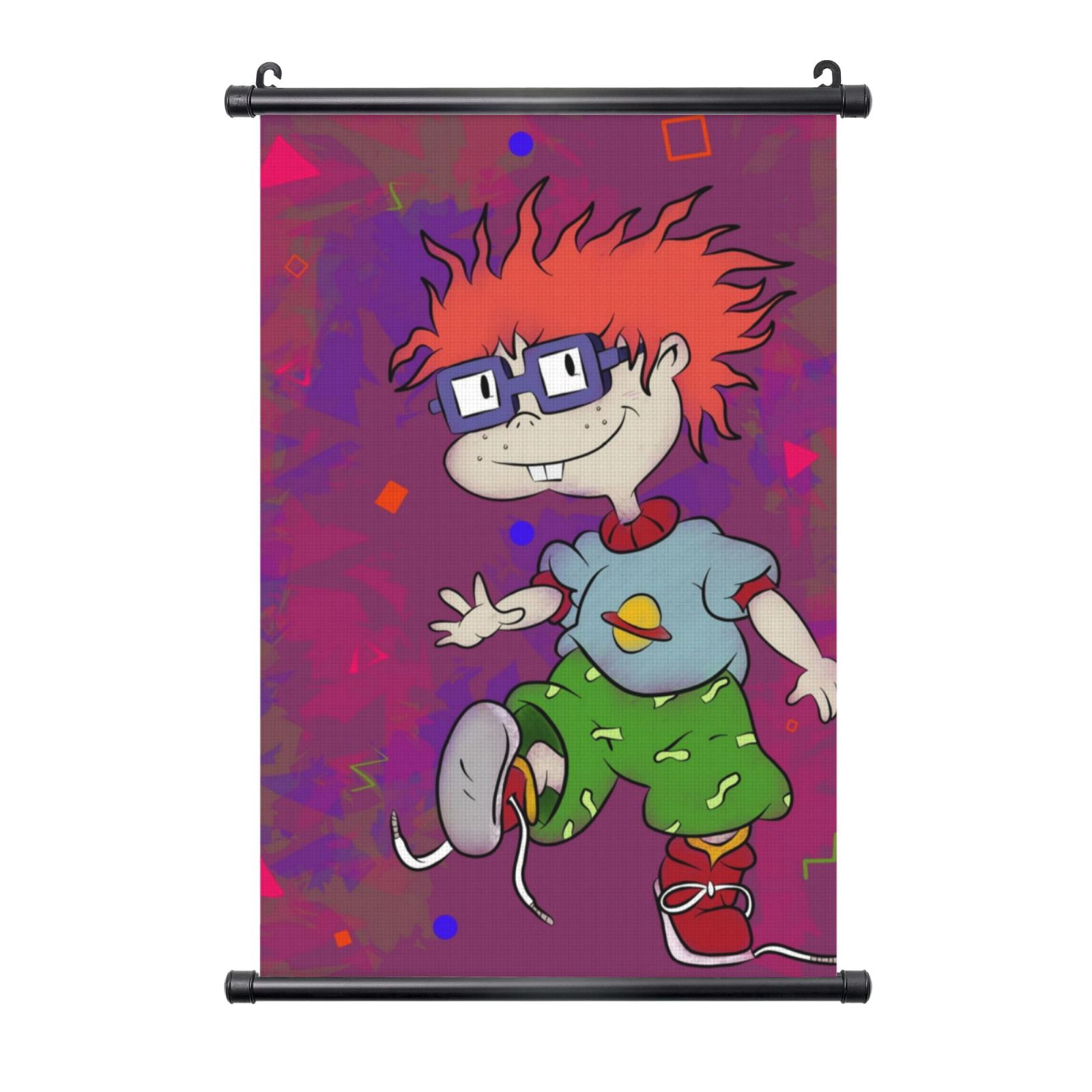Rugrats Chuckie Black Plastic Shaft Hanging Poster Decor Canvas Wall ...