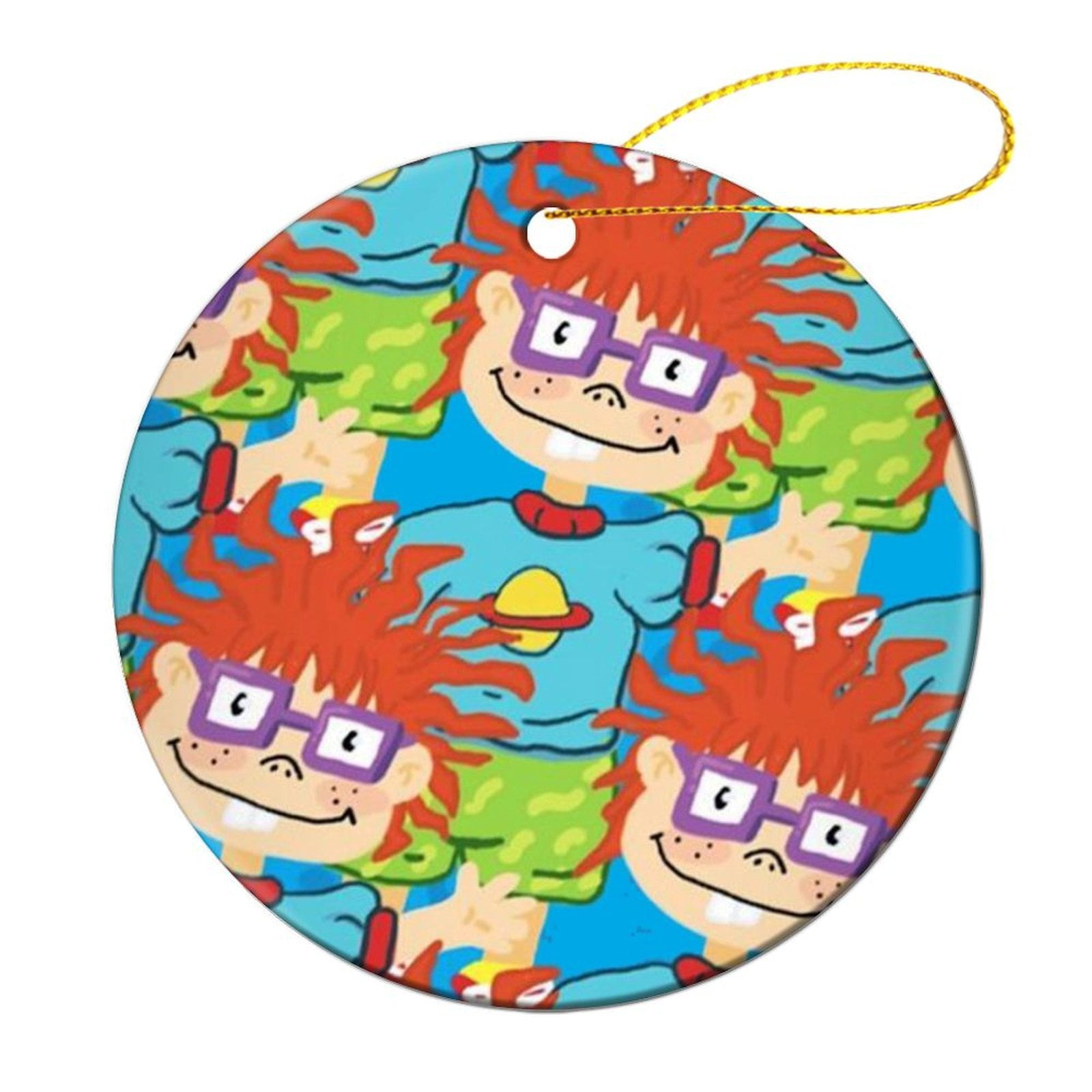 Rugrats Chuckie Round Christmas Tree Hanging Decor Ceramic Xmas ...