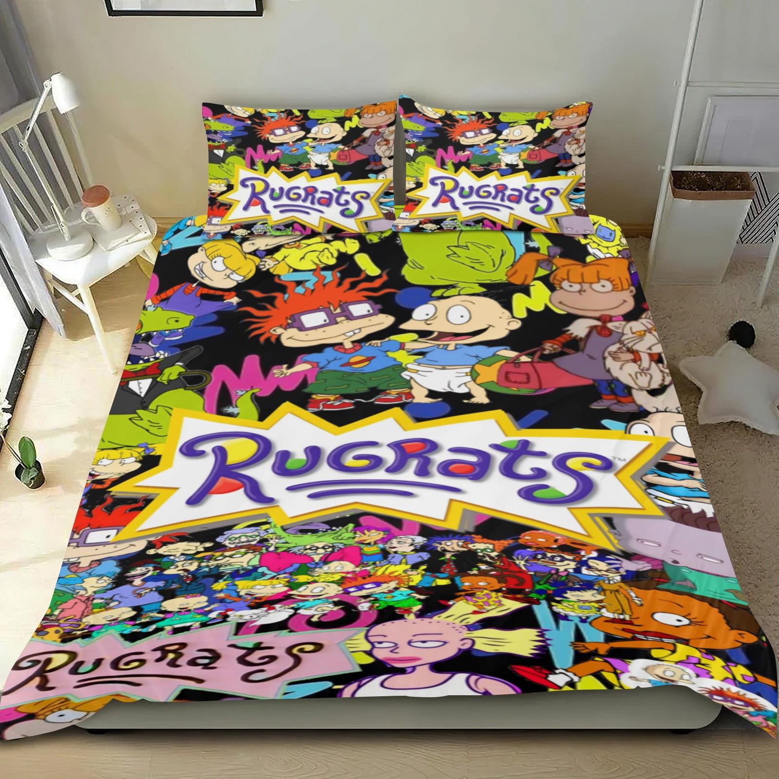 Rugrats Down Duvet Cover Gift Full Size Cotton Bedding Set Lightweight ...