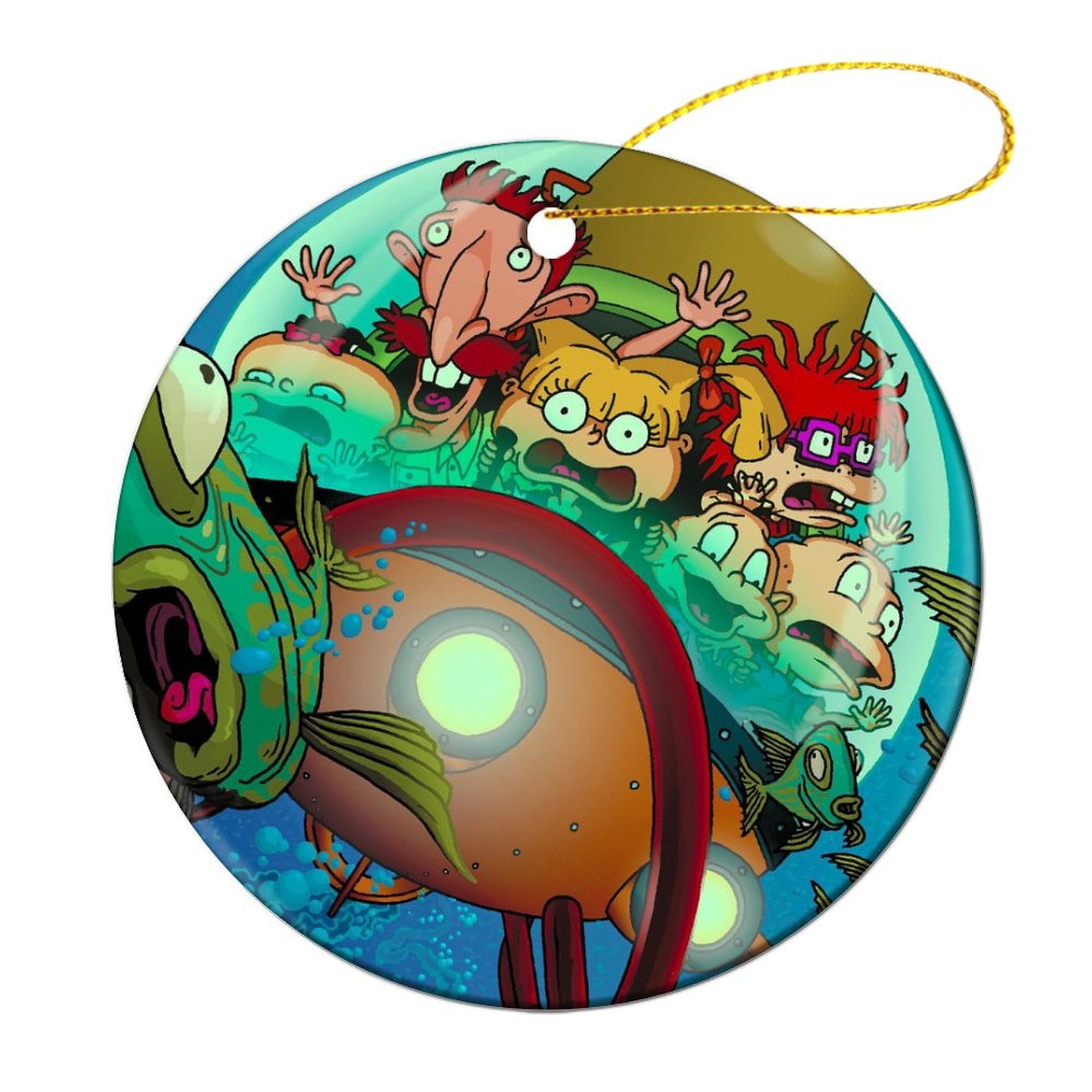 Rugrats Film Round Christmas Tree Hanging Decor Ceramic Xmas Ornaments ...
