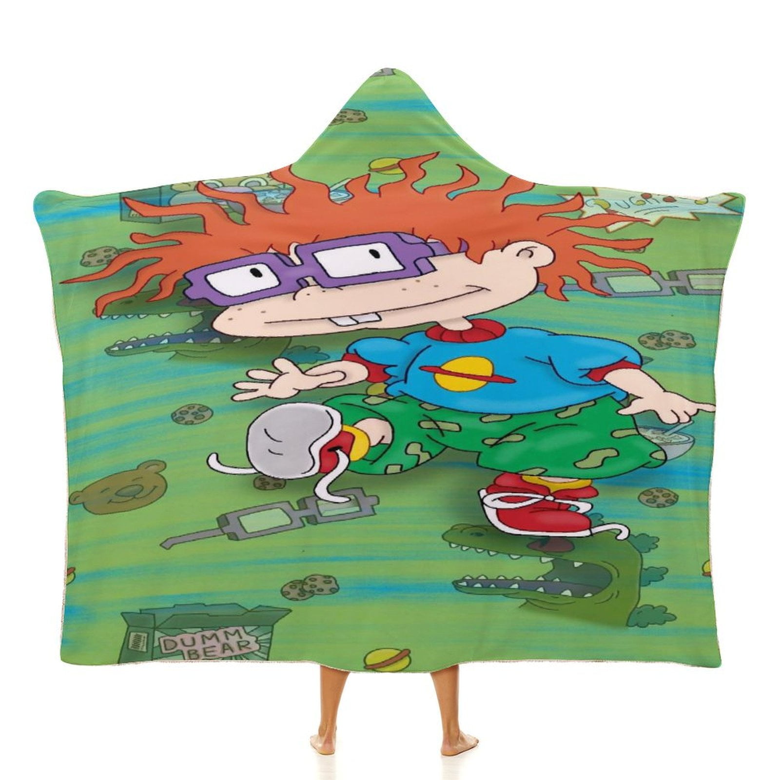 Rugrats Hooded Blanket Soft Fleece Flannel Throw Wearable Blanket All ...