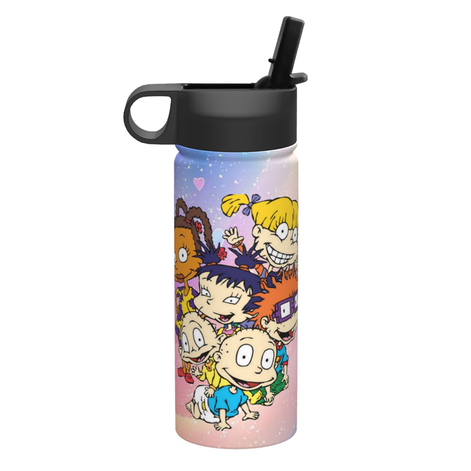 Rugrats Kids Insulated Water Bottle With Straw - 18 Oz Stainless Steel ...