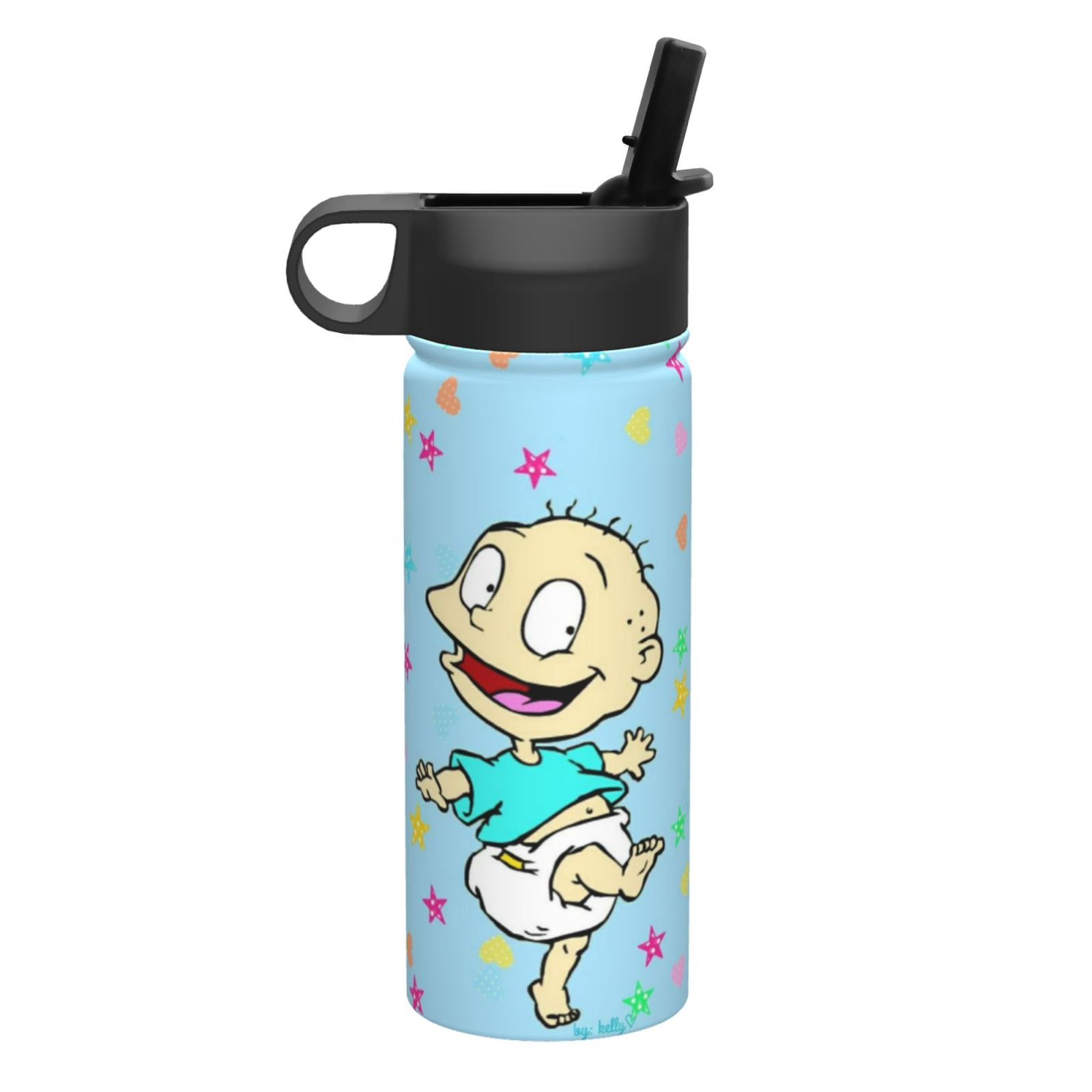 Rugrats Kids Insulated Water Bottle With Straw - 18 Oz Stainless Steel ...