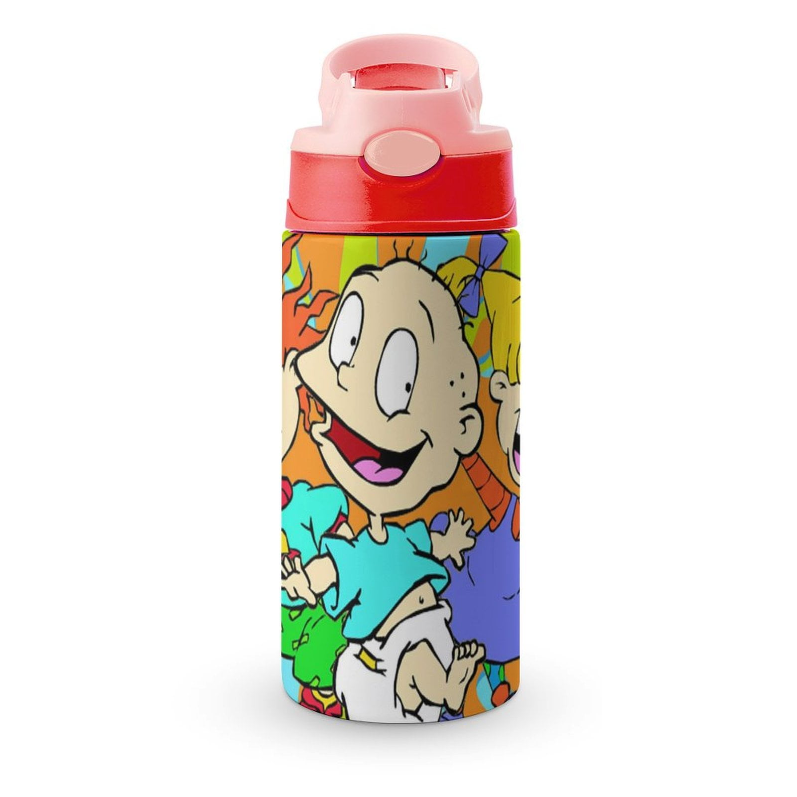Rugrats Kids Water Bottle with Straw - Stainless Steel Vacuum Insulated ...