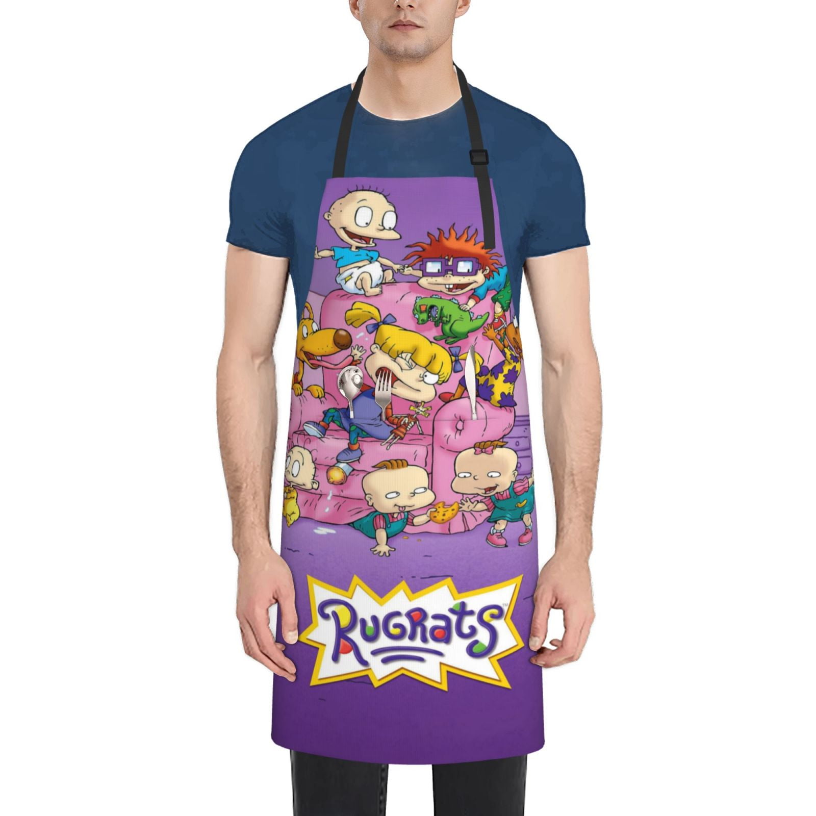 Rugrats Kitchen Cooking Aprons, Adjustable Bib Soft Chef Apron with 2 ...