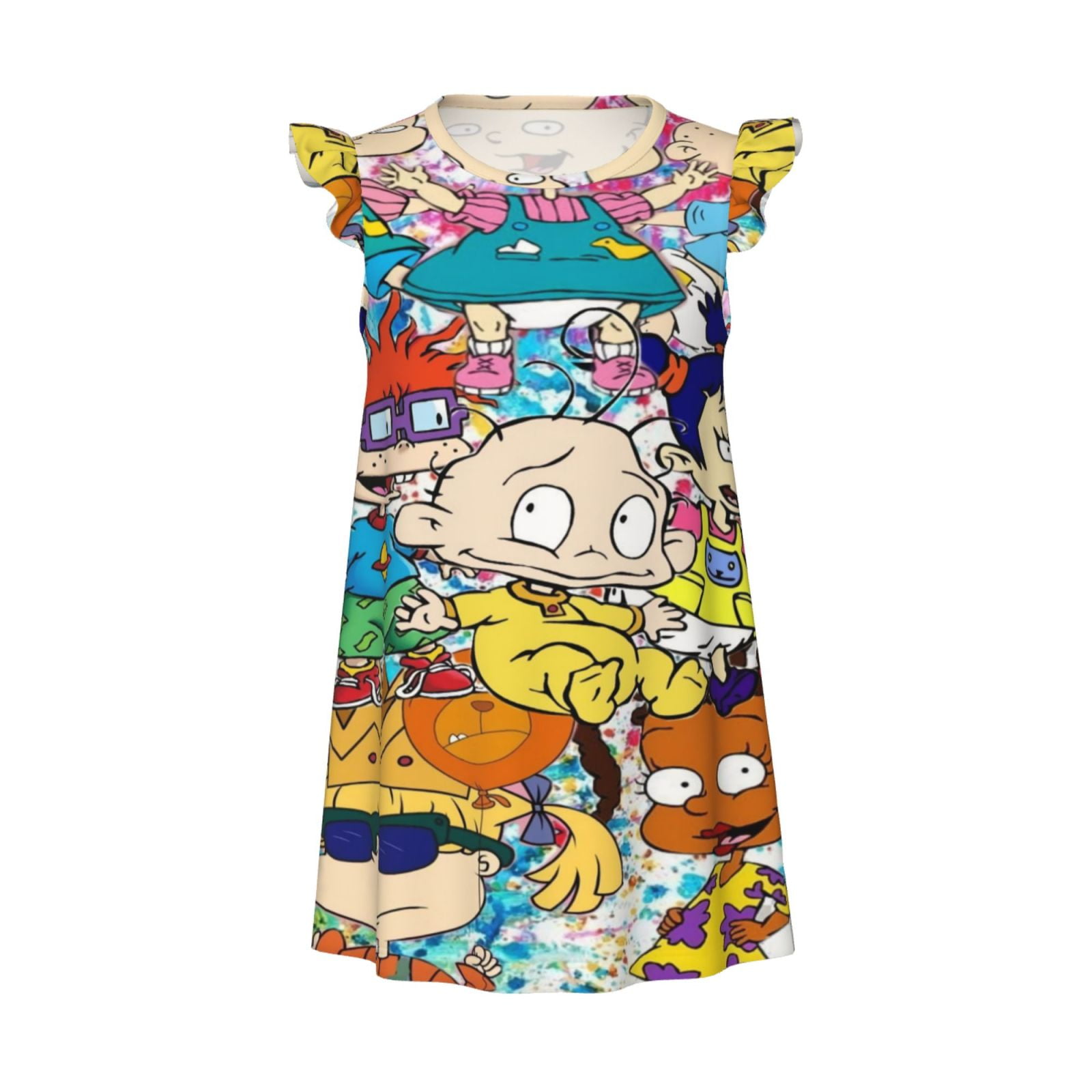 Rugrats Little Girls Nightgowns Soft Flutter Sleeve Night Dress Pajamas ...