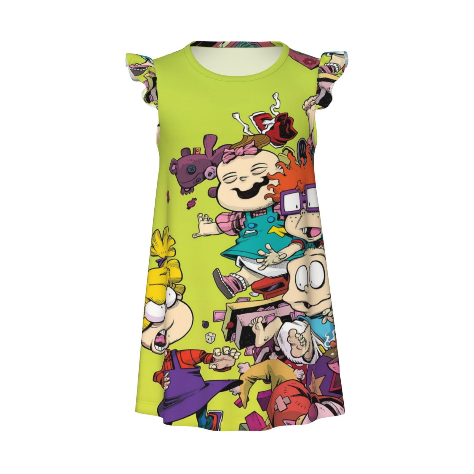 Rugrats Little Girls Nightgowns Soft Flutter Sleeve Night Dress Pajamas ...