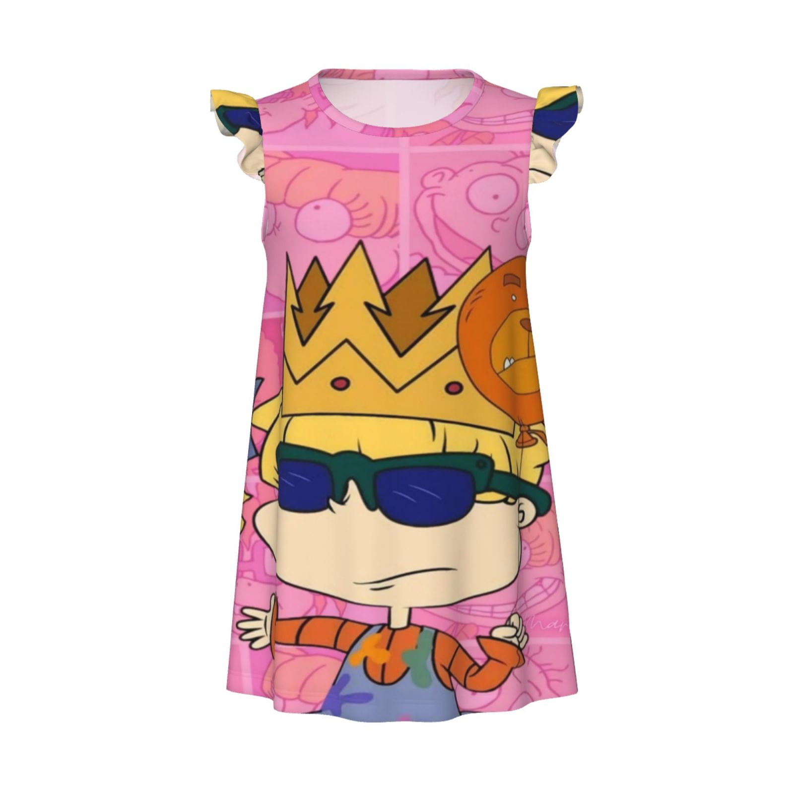 Rugrats Little Girls Nightgowns Soft Flutter Sleeve Night Dress Pajamas ...