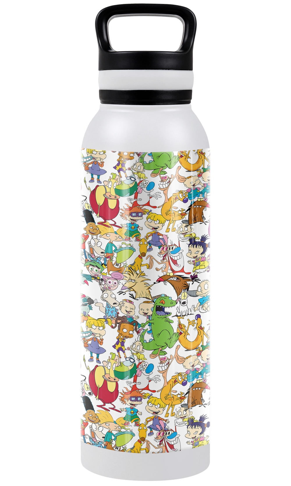 Rugrats Official Nick 90'S Collage 24 oz Insulated Canteen Water Bottle ...