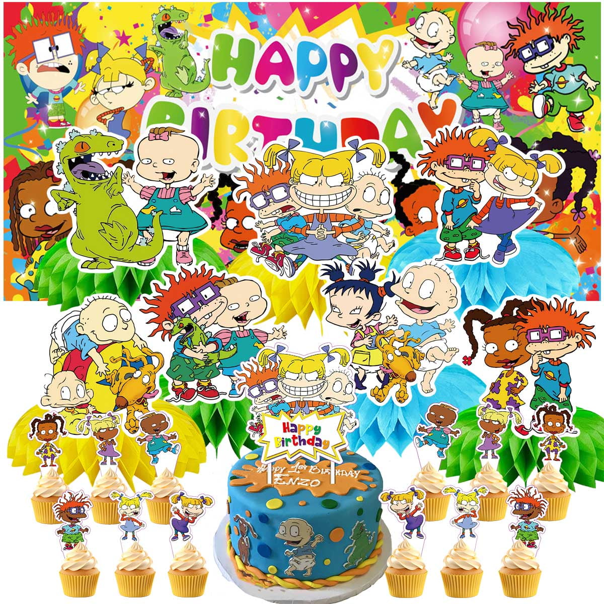Rugrats Party Decorations Decor Supplies Honeycomb Centerpieces Table ...