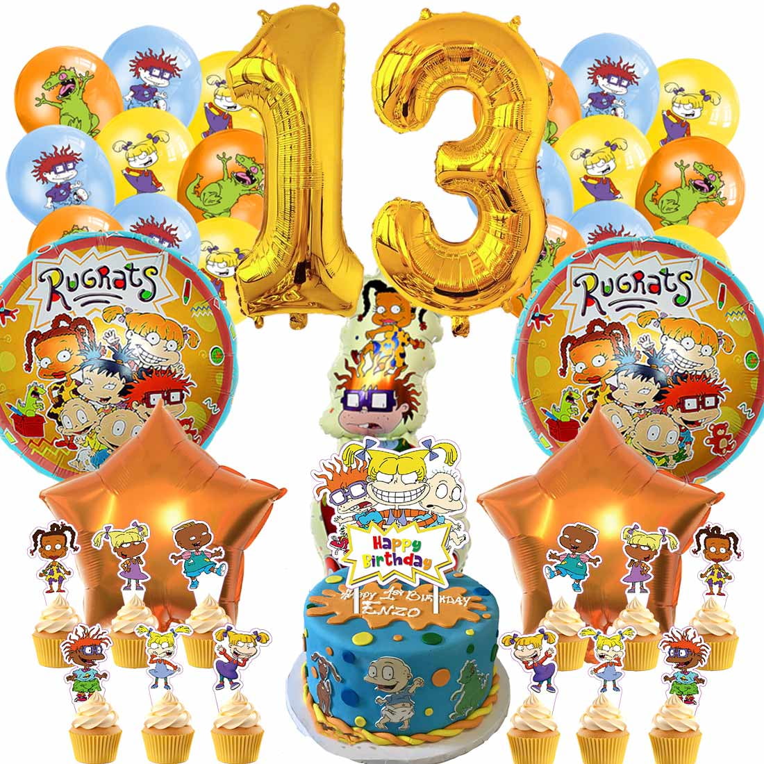 Rugrats Party Supplies 13th Decor Kit Balloons Birthday Cake Topper ...