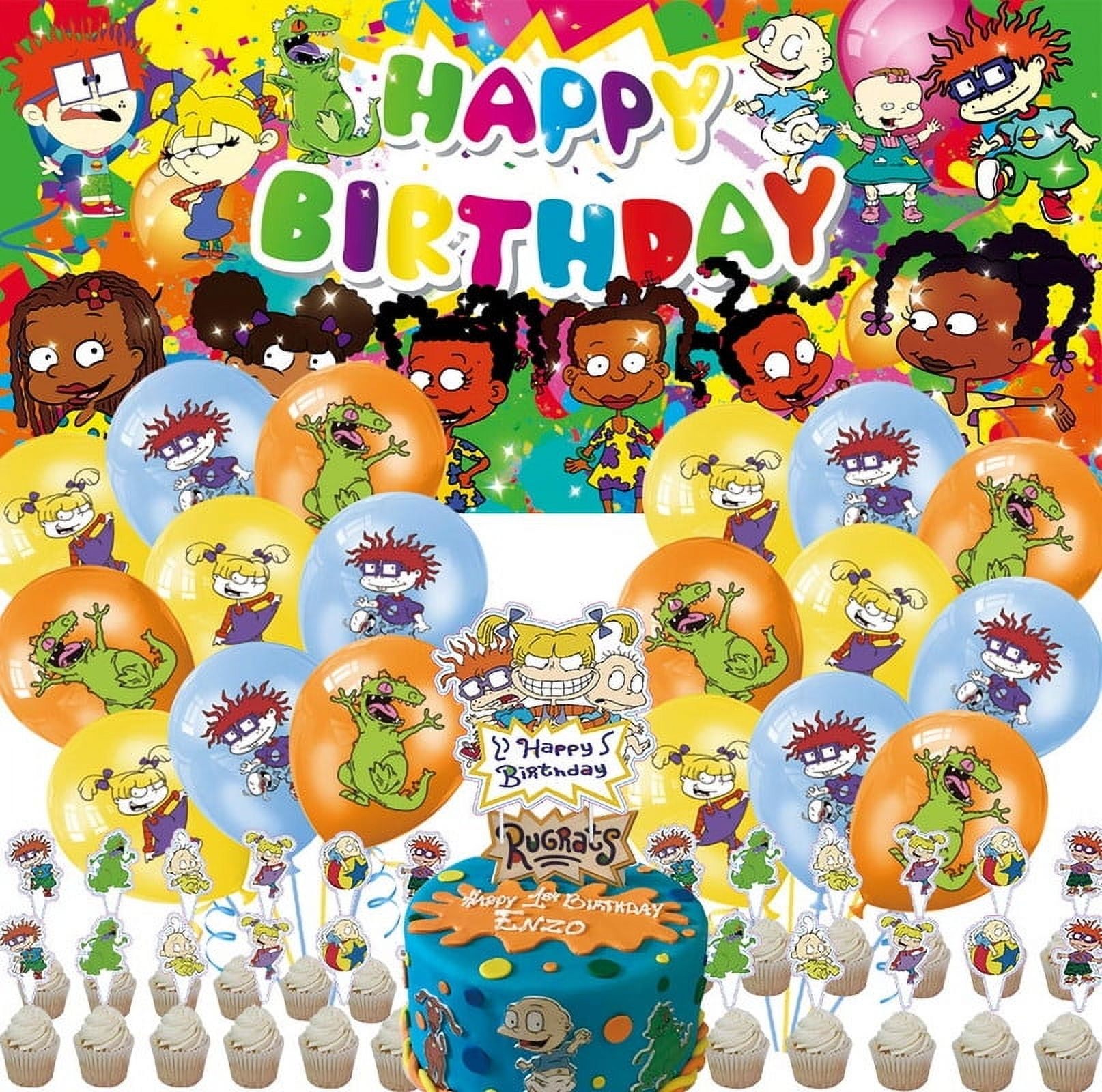 Rugrats Party Supplies Decor Cake Topper Birthday Backdrop Balloons ...