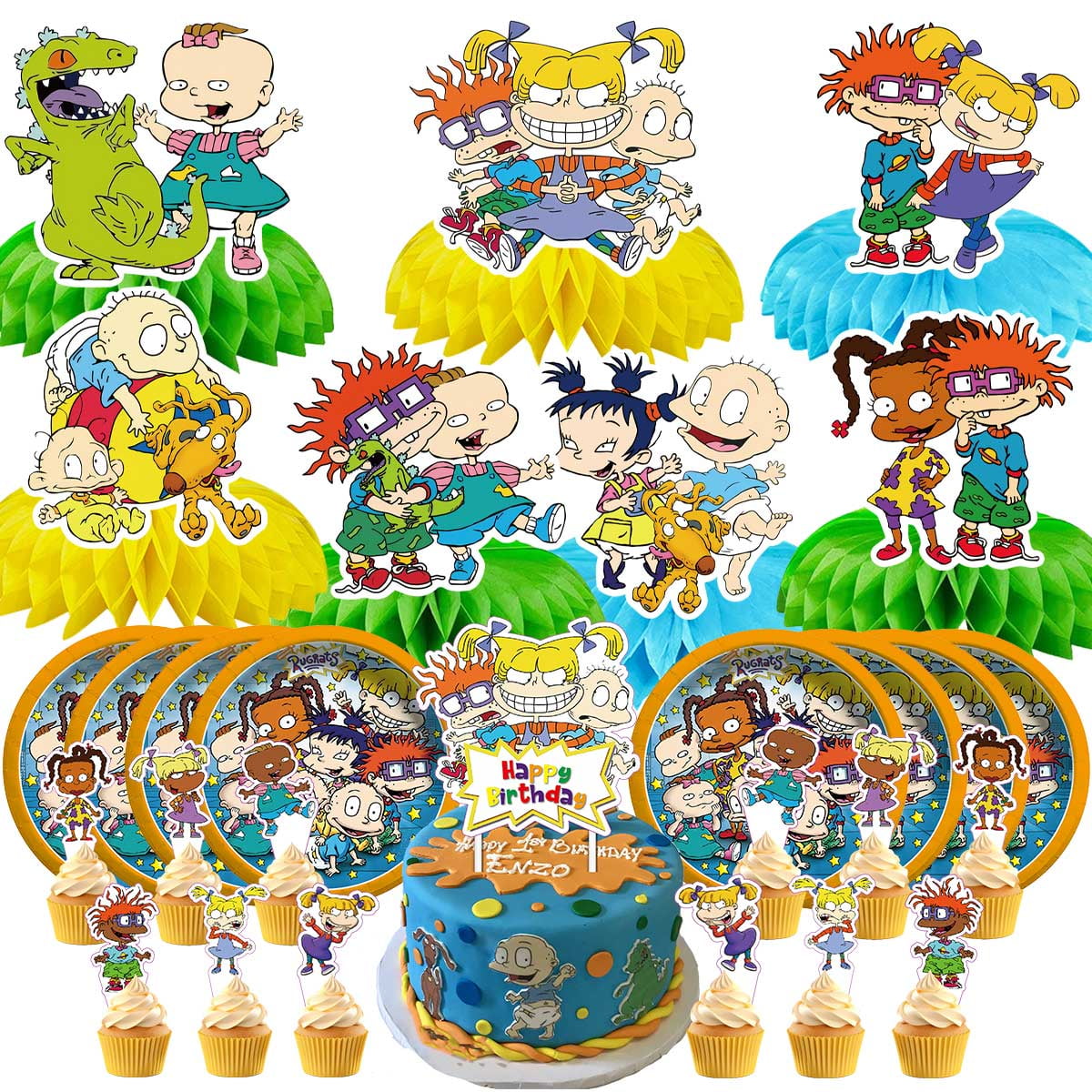 Rugrats Party Supplies Decor Plates Fans Decorations Honeycomb ...