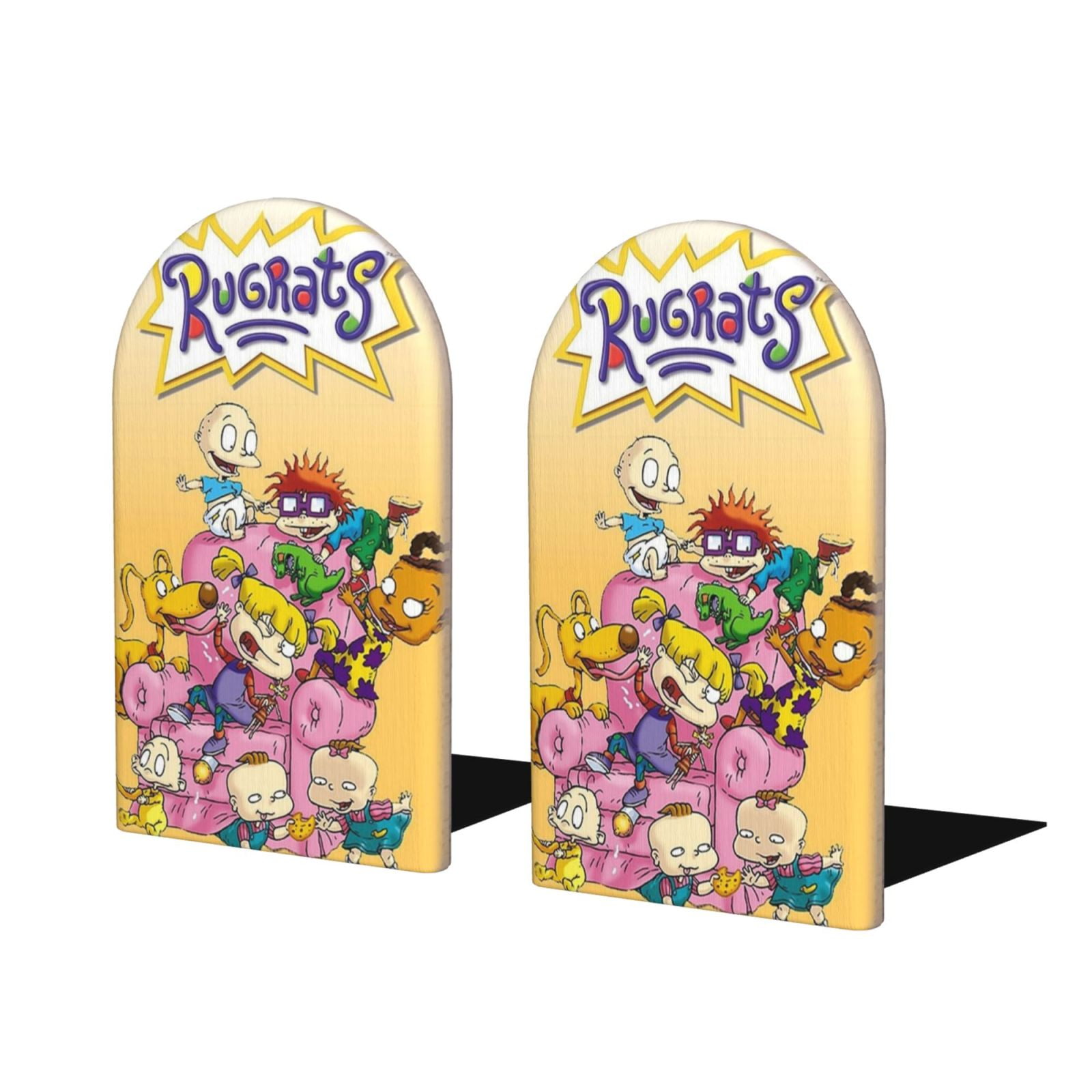 Rugrats Poster Bookends Wood Book Divider Shelves Non-Skid Book Stand 2 ...
