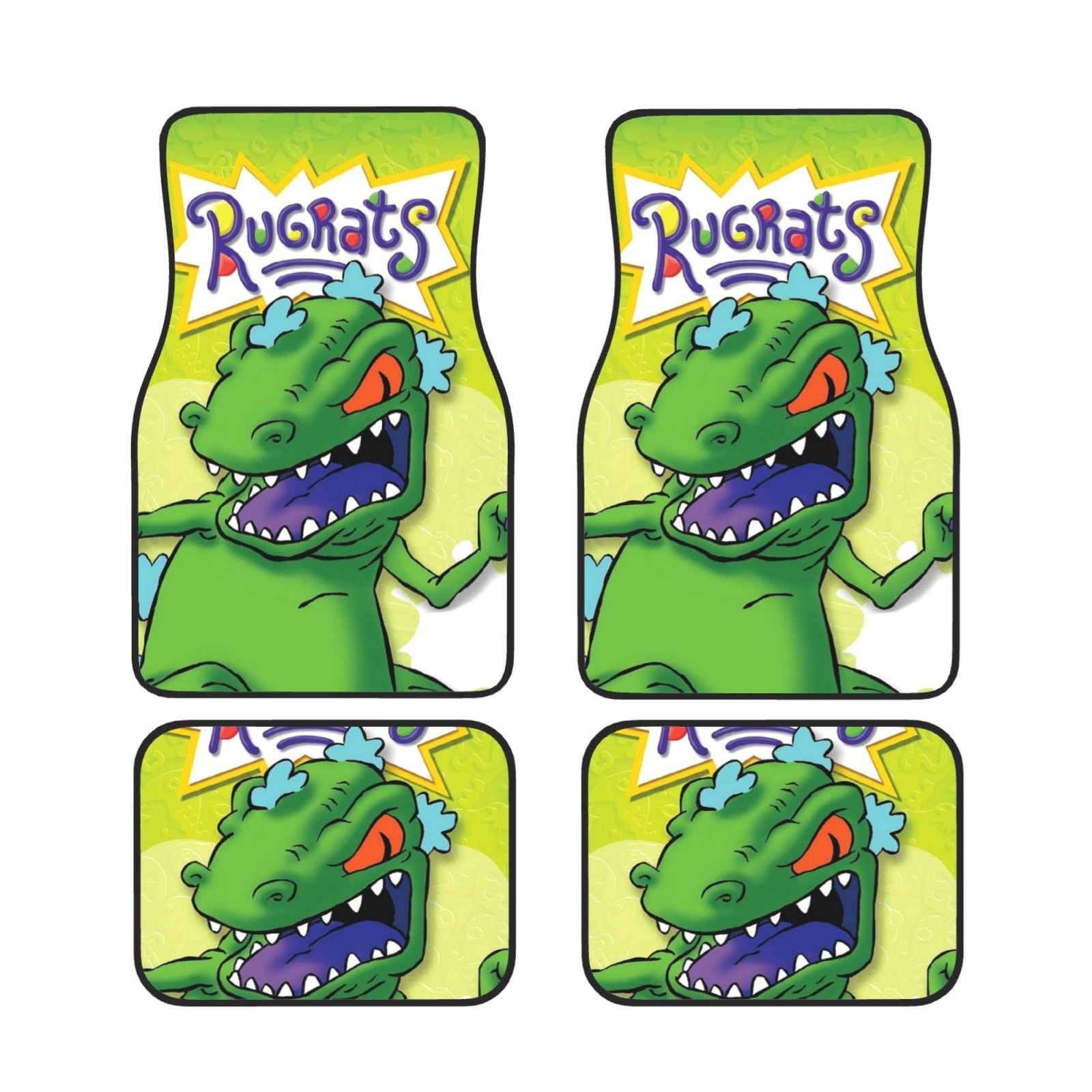 Rugrats Reptar Car Floor Mat Set 4-Piece Front/Rear Auto Foot Mats ...