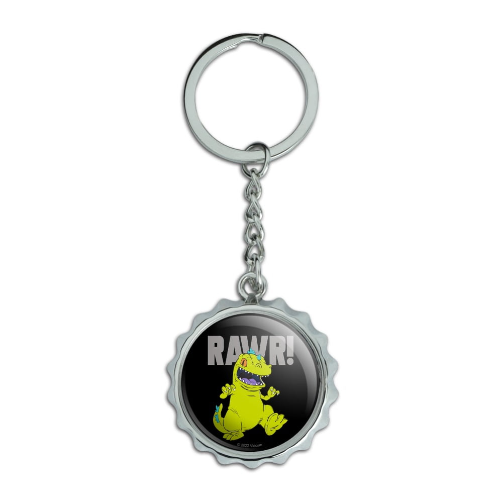 Rugrats Reptar Rawr! Keychain Chrome Plated Metal Pop Cap Bottle Opener ...