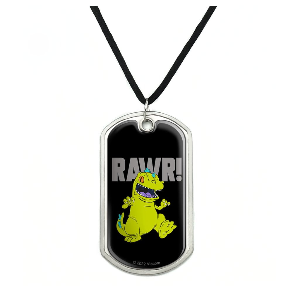 Rugrats Reptar Rawr! Military Dog Tag Pendant Necklace with Cord ...