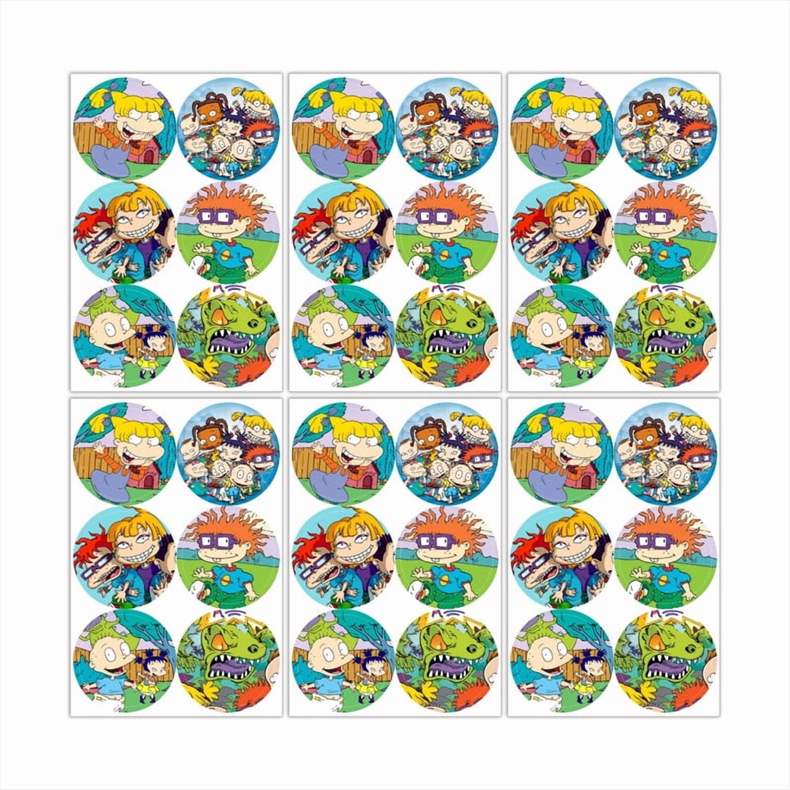 Rugrats Stickers Labels Birthday Party Favors Thank You Themed Round ...