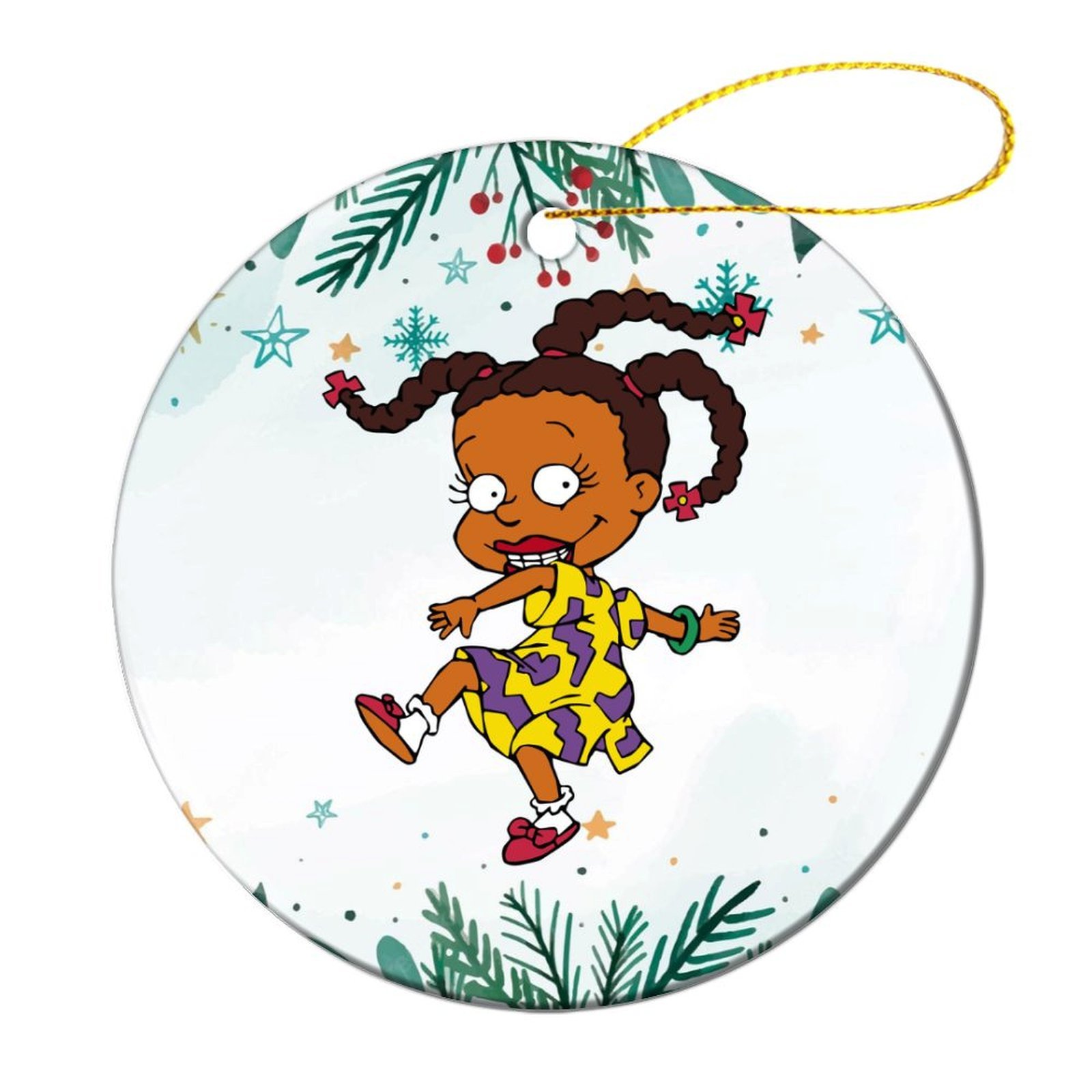 Rugrats Susie Carmichael Round Christmas Tree Hanging Decor Ceramic ...