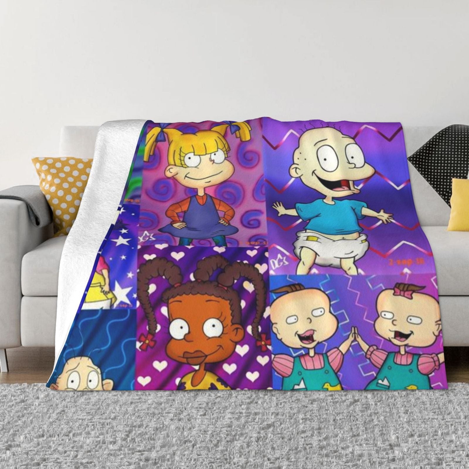 Rugrats Throw Blanket Couch Bed Sofa Soft Lightweight Warm Cozy Flannel ...