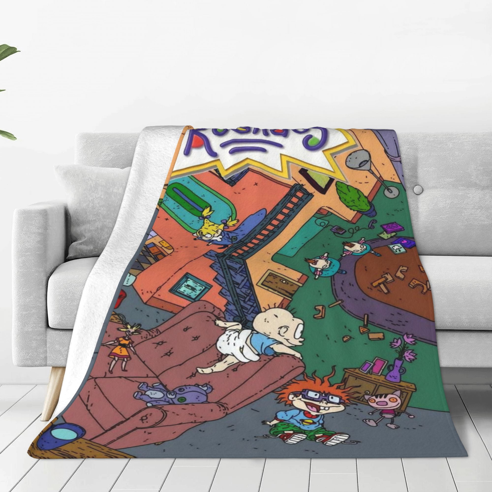 Rugrats Throw Blanket Soft Plush Travel Blanket For Bedroom Living Room ...