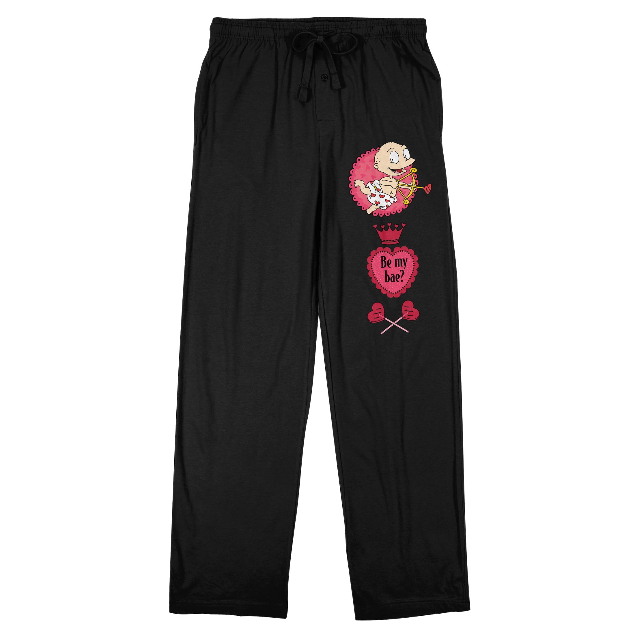 Rugrats Tommy Heart & Cupid Arrows Adult Black Sleep Pajama Pants ...
