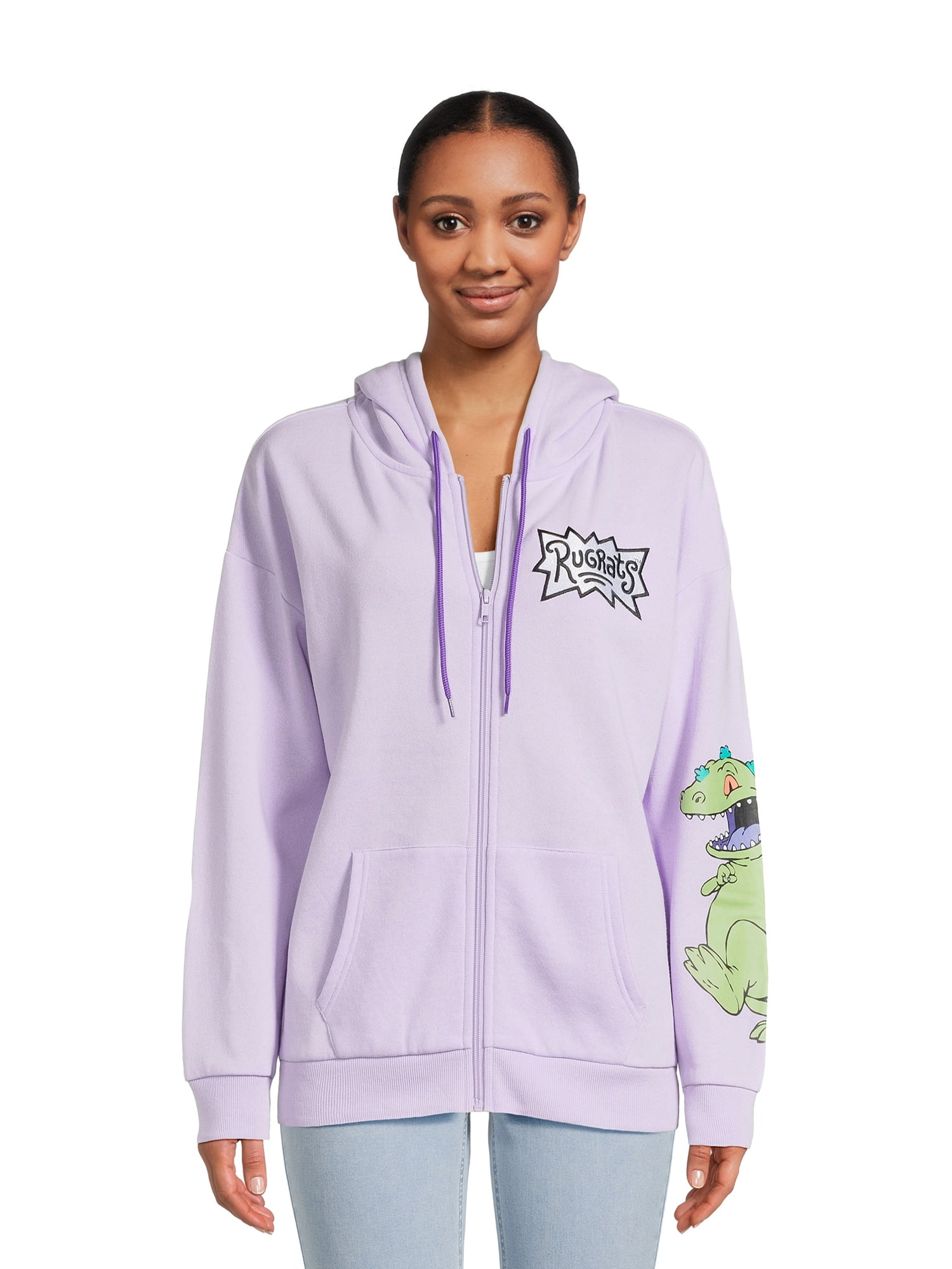 Rugrats Women's Zip Up Embellished Hoodie with Long Sleeves - Walmart.com