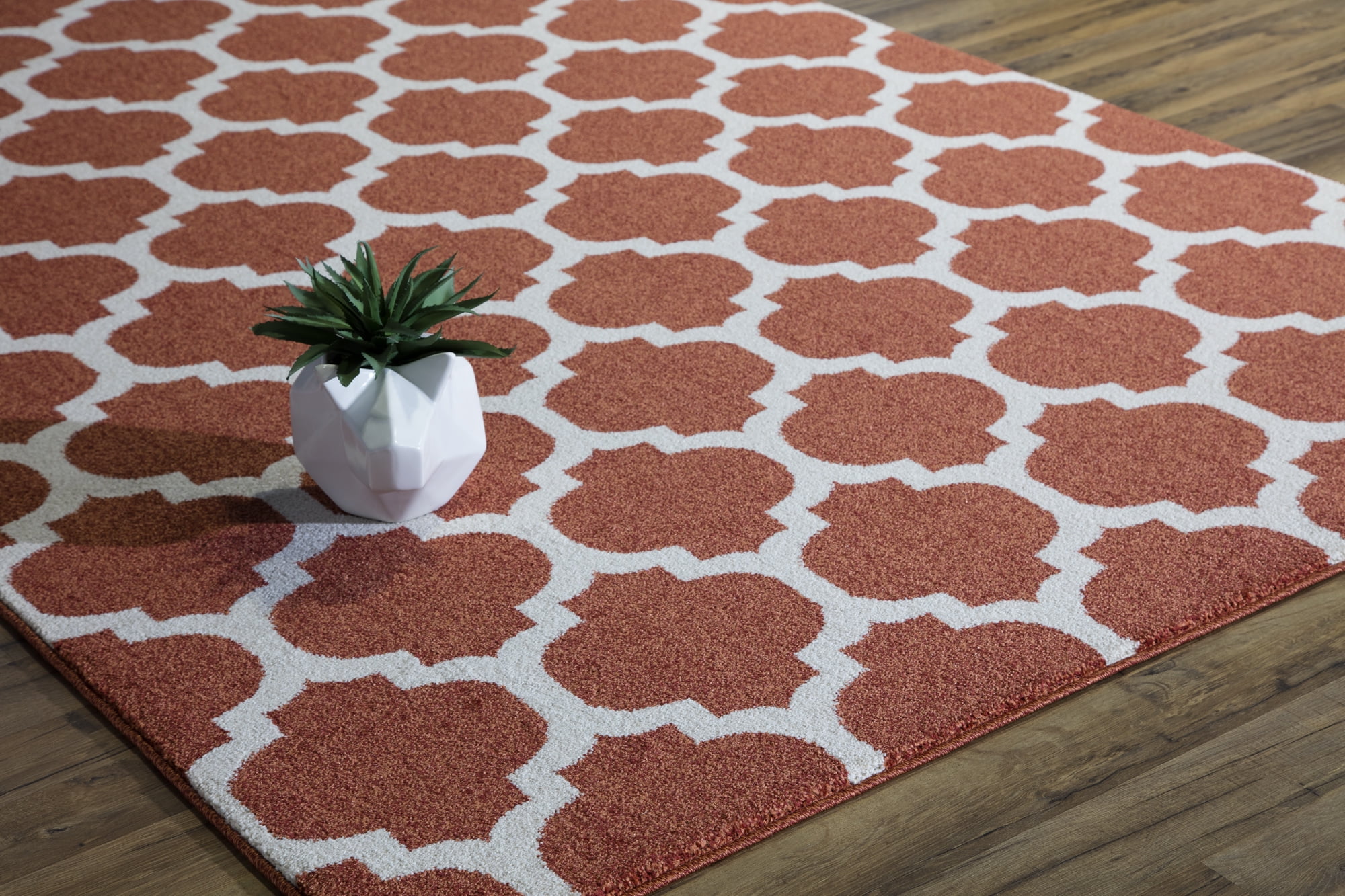 Rugs America Brooklyn Collection Terra Cotta Ivory BK100D Contemporary ...