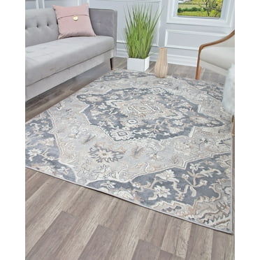 Rugs America Hanna VA40C Rose Garden Gray Floral Transitional Beige ...