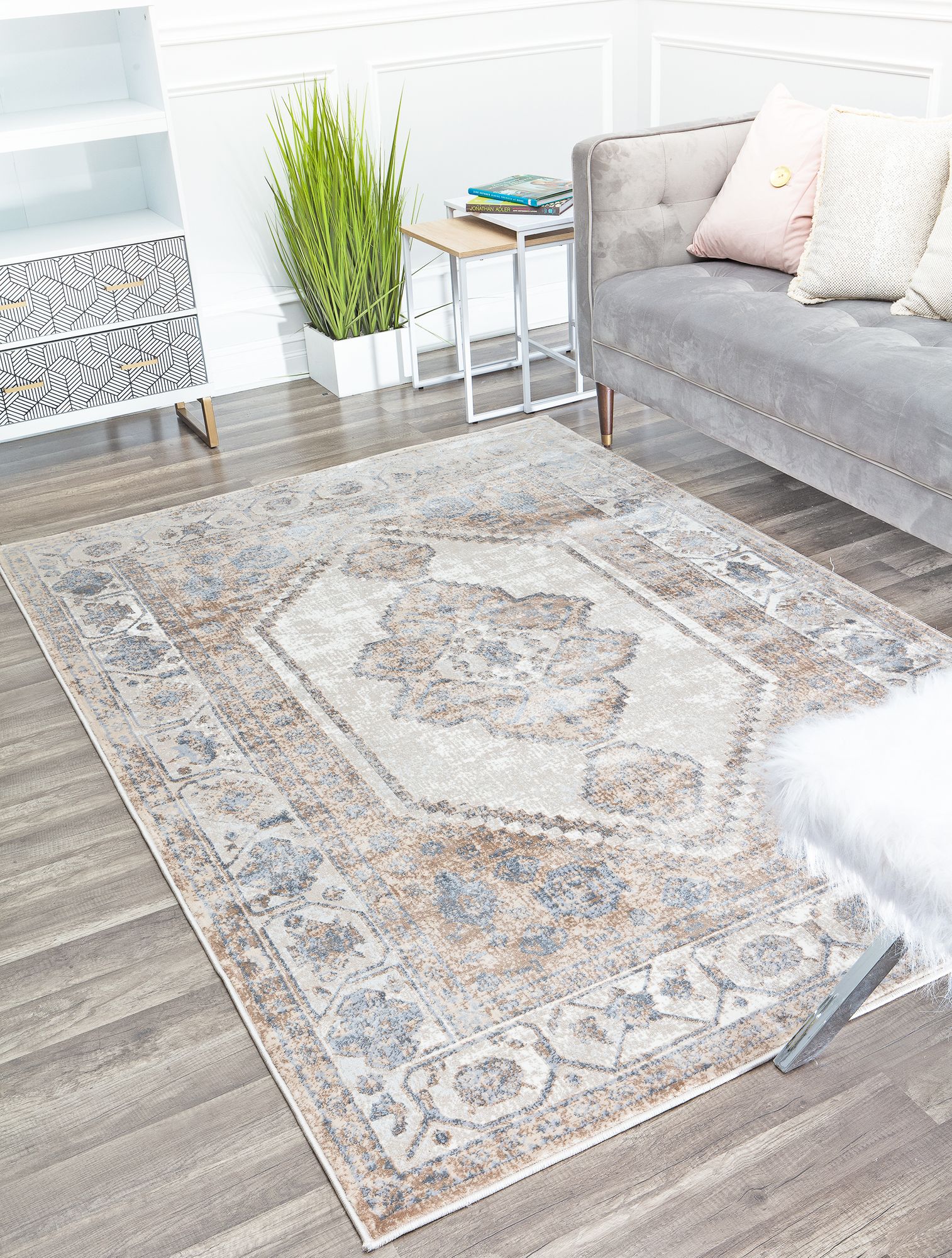 Couristan Ambary Azolla/Grey-Tan Rug - Walmart.com
