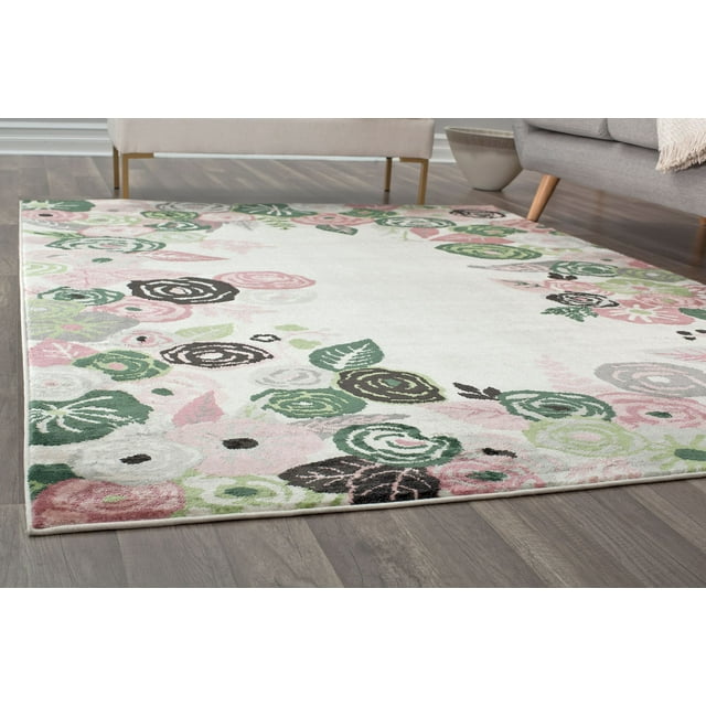 Rugs America Hanna VA35B Royal Blossom Pink Ivory Floral Transitional ...