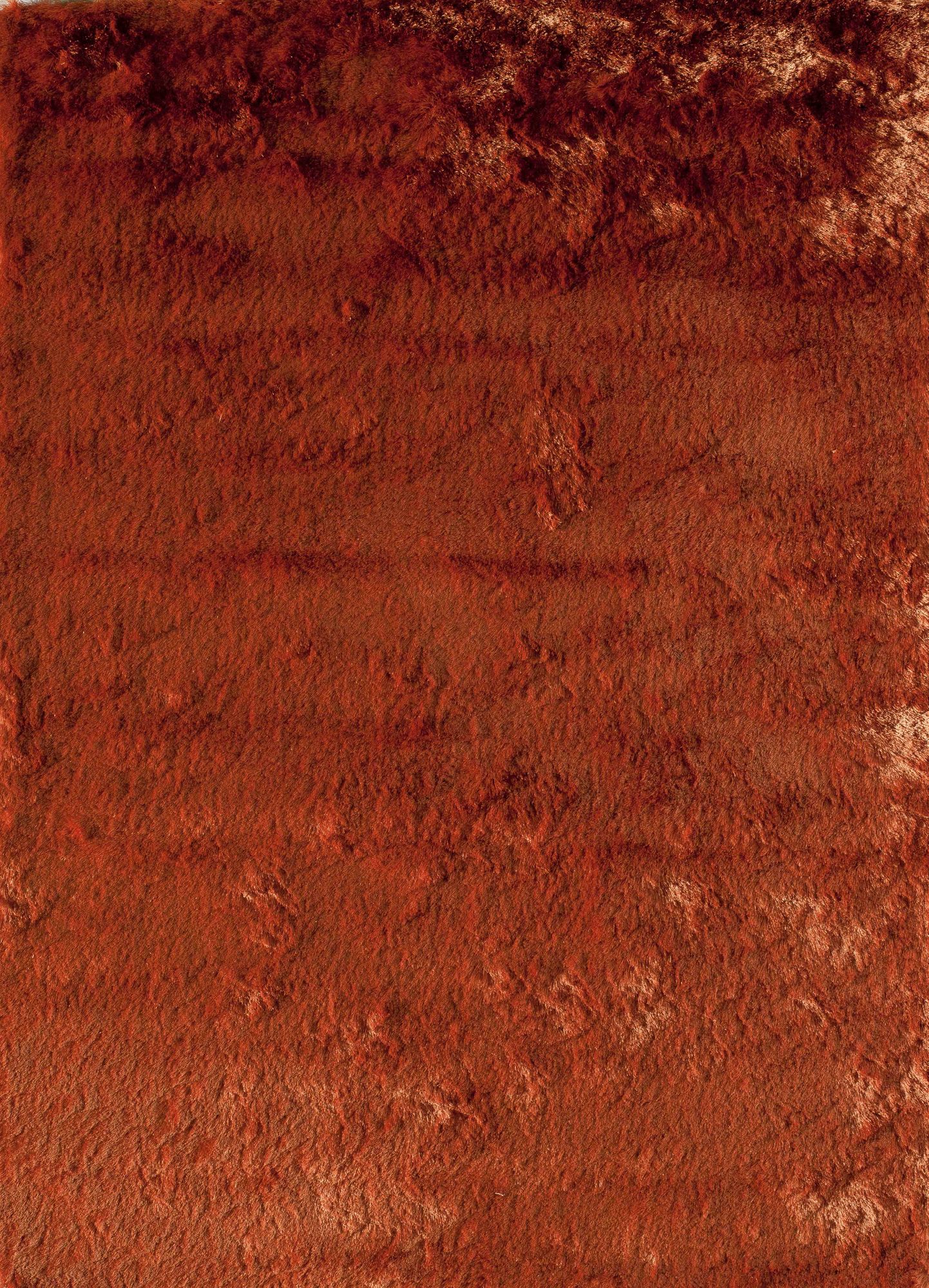 Rugs America Luster Shag Collection Burnt Orange LS15 Shag Solid Area ...