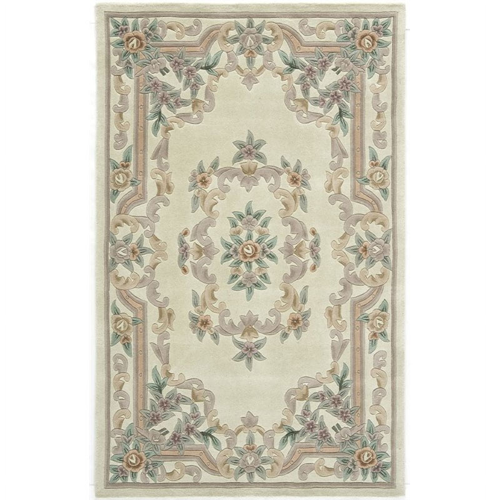Rugs America New Aubusson Collection Ivory 510-201 Traditional European ...