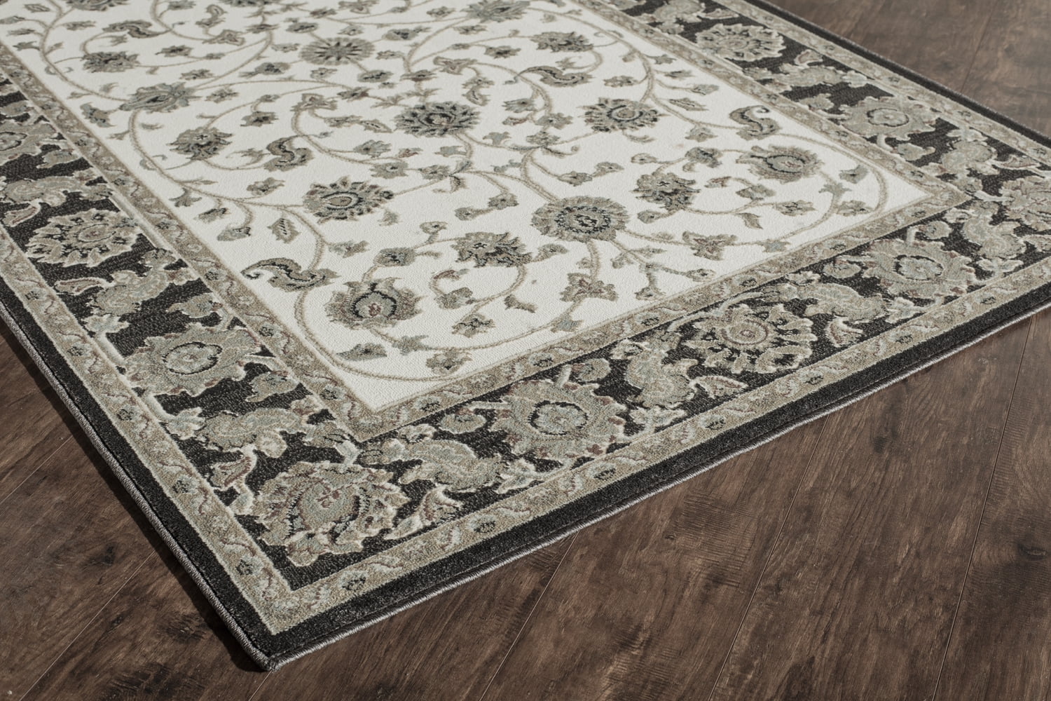 Rugs America Riviera Ivory/Black Area Rug - Walmart.com