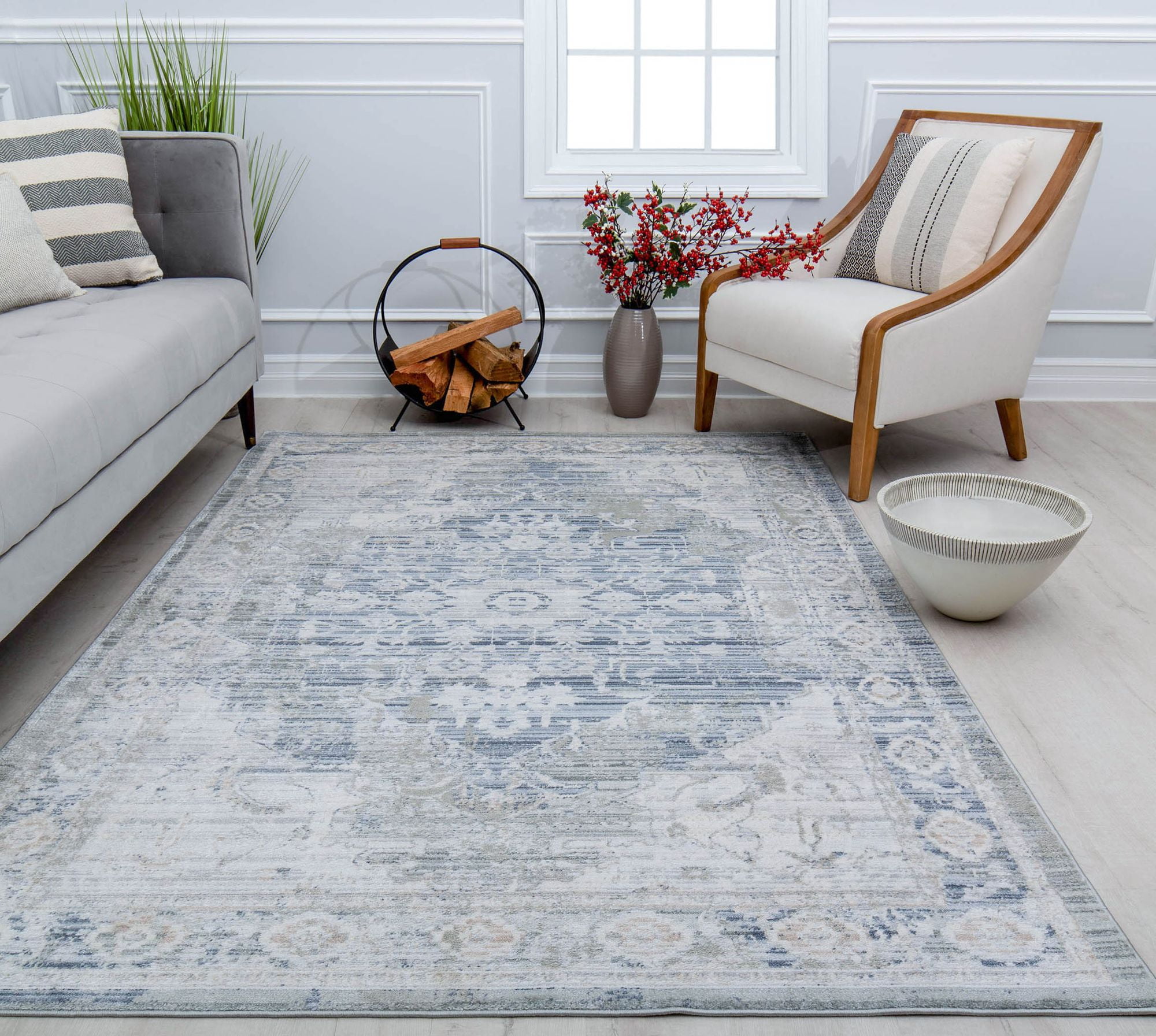 Rugs America Romeo JL10A Wickham Gray Abstract Vintage Gray Area Rug, 2 ...