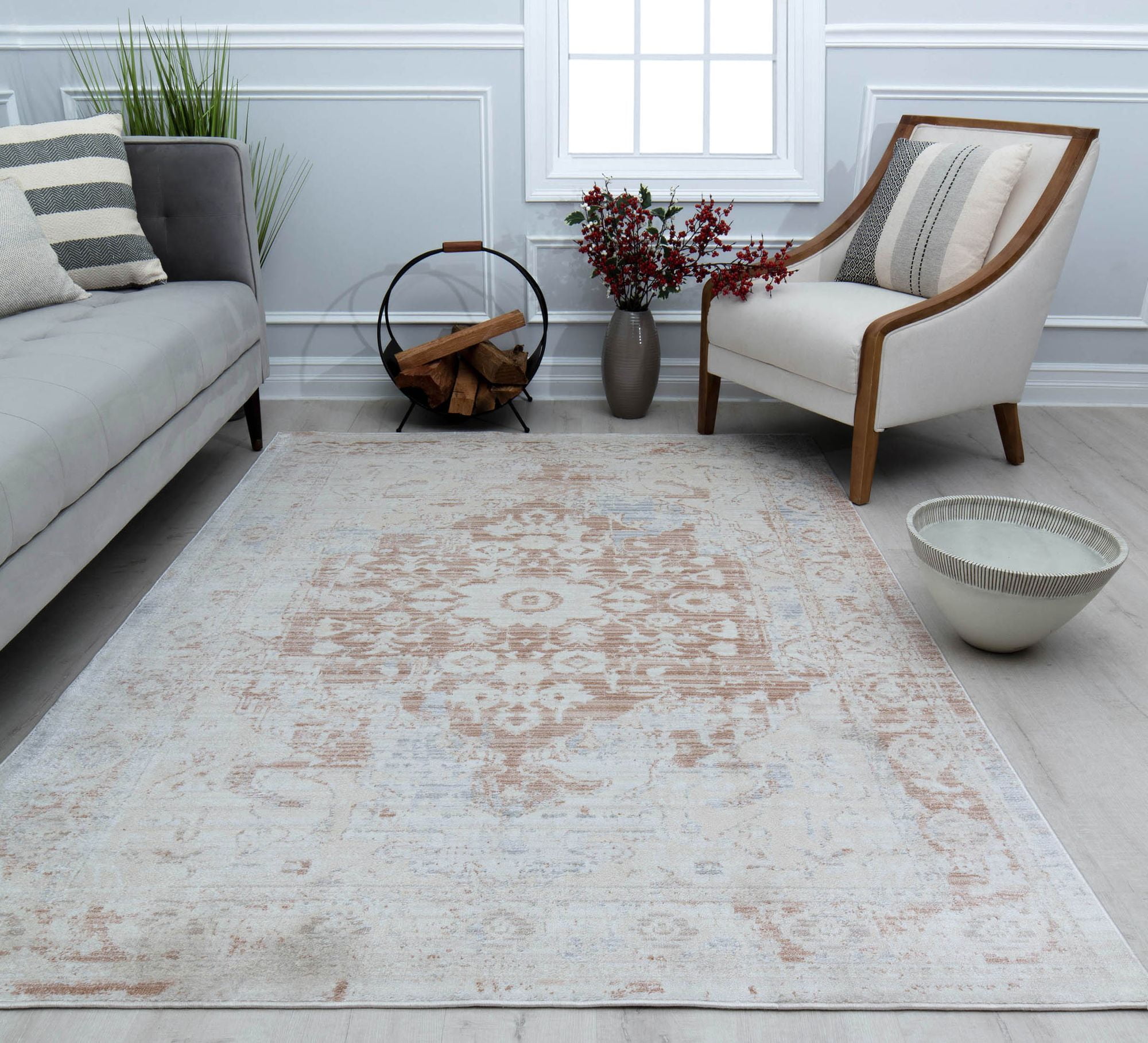 Rugs America Romeo JL10B Durango Dust Abstract Vintage White Area Rug ...