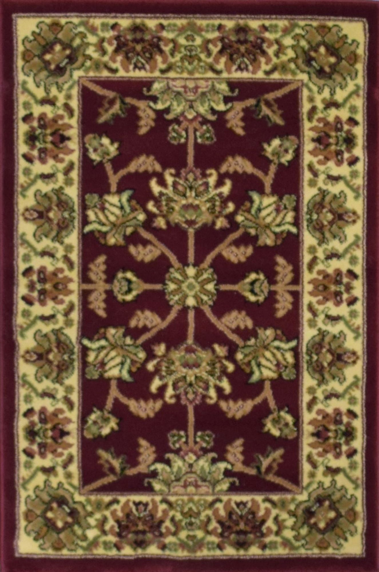 Rugs America Vista 342-CHR Kashan Cherry Oriental Traditional Red Area ...