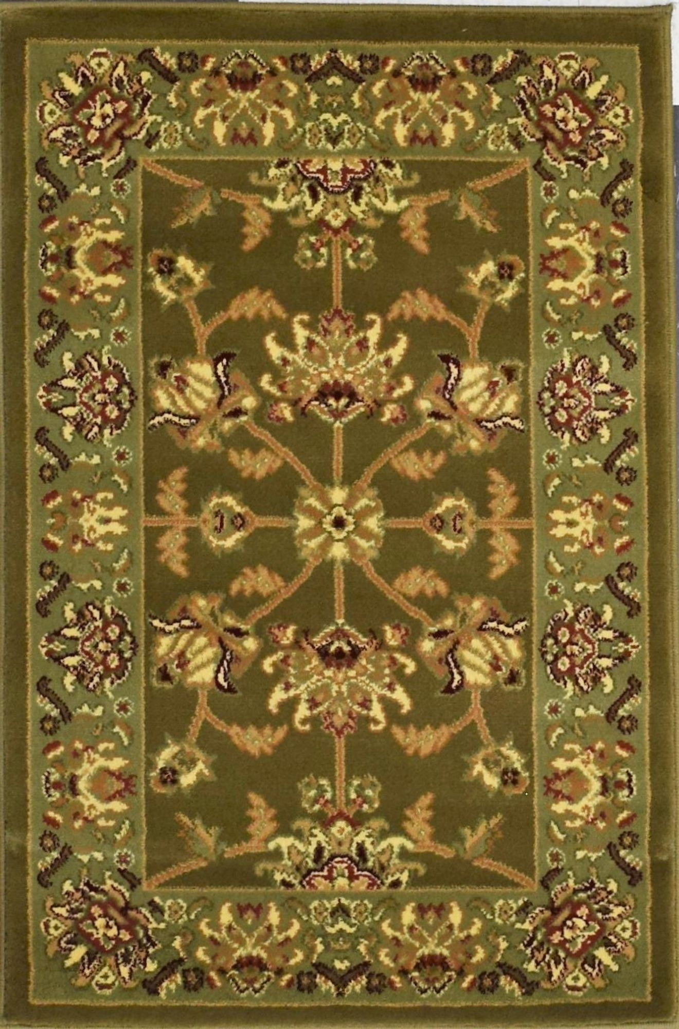 Rugs America Vista 342-MOS Kashan Moss Oriental Traditional Green Area ...