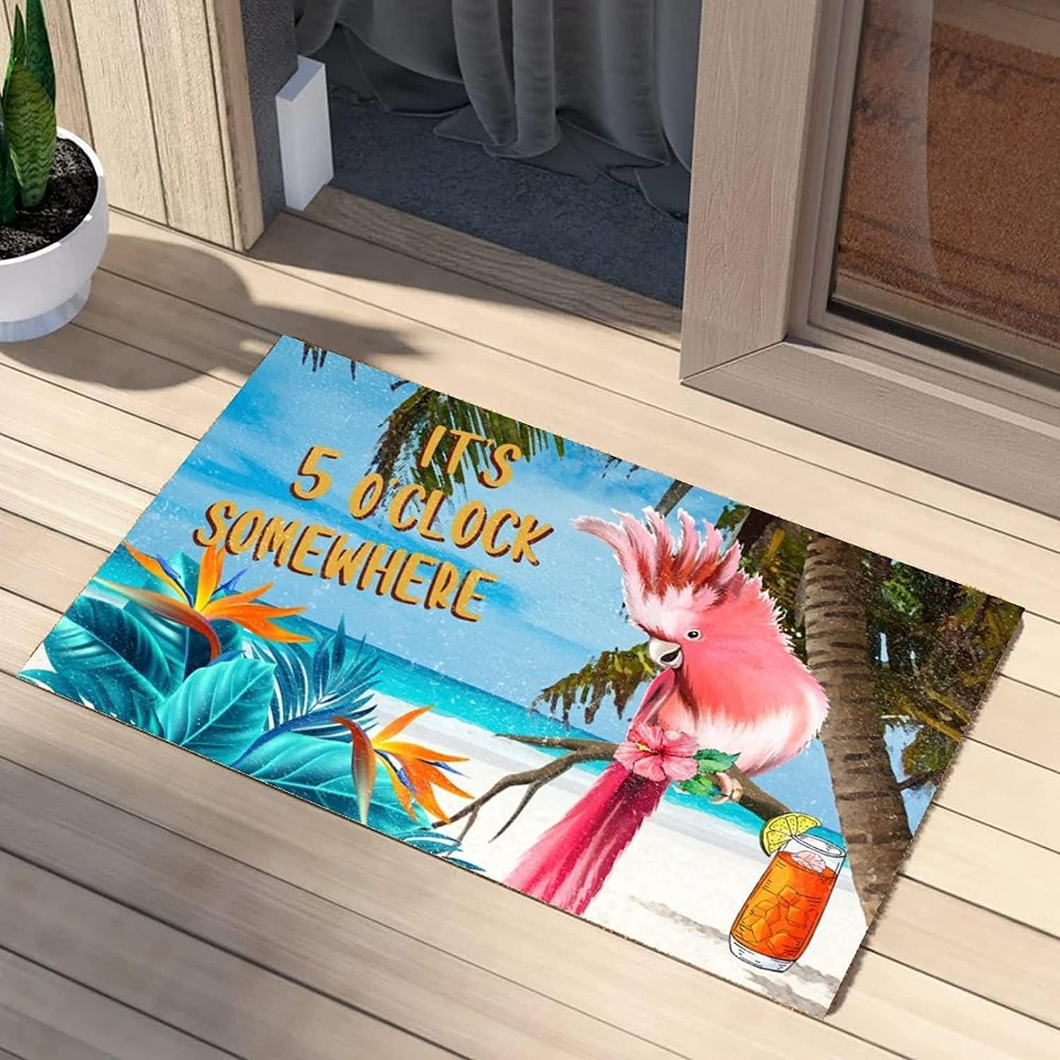 Rugs for Bedroom Aesthetic Mat Its Five O' Clock Somewhere Parrot Mat ...