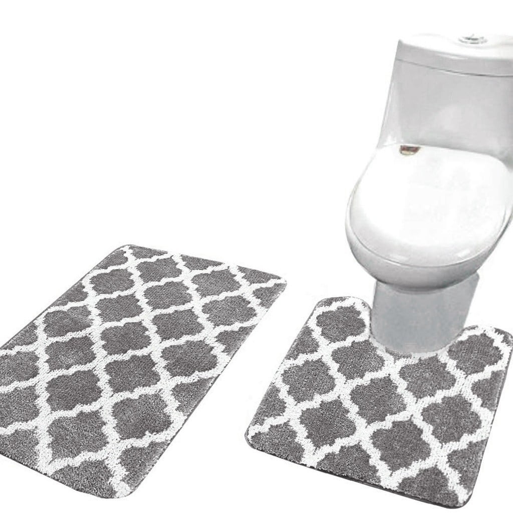 Rugs Clearance Non Slip Bath Rug 2PC Bathroom Rugs Combo, Soft Bath ...