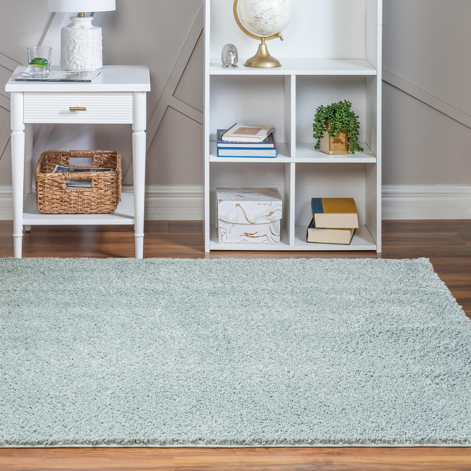 Unique Loom Soft Solid Shag Collection Area Rug - Aras (4' 1" Square ...
