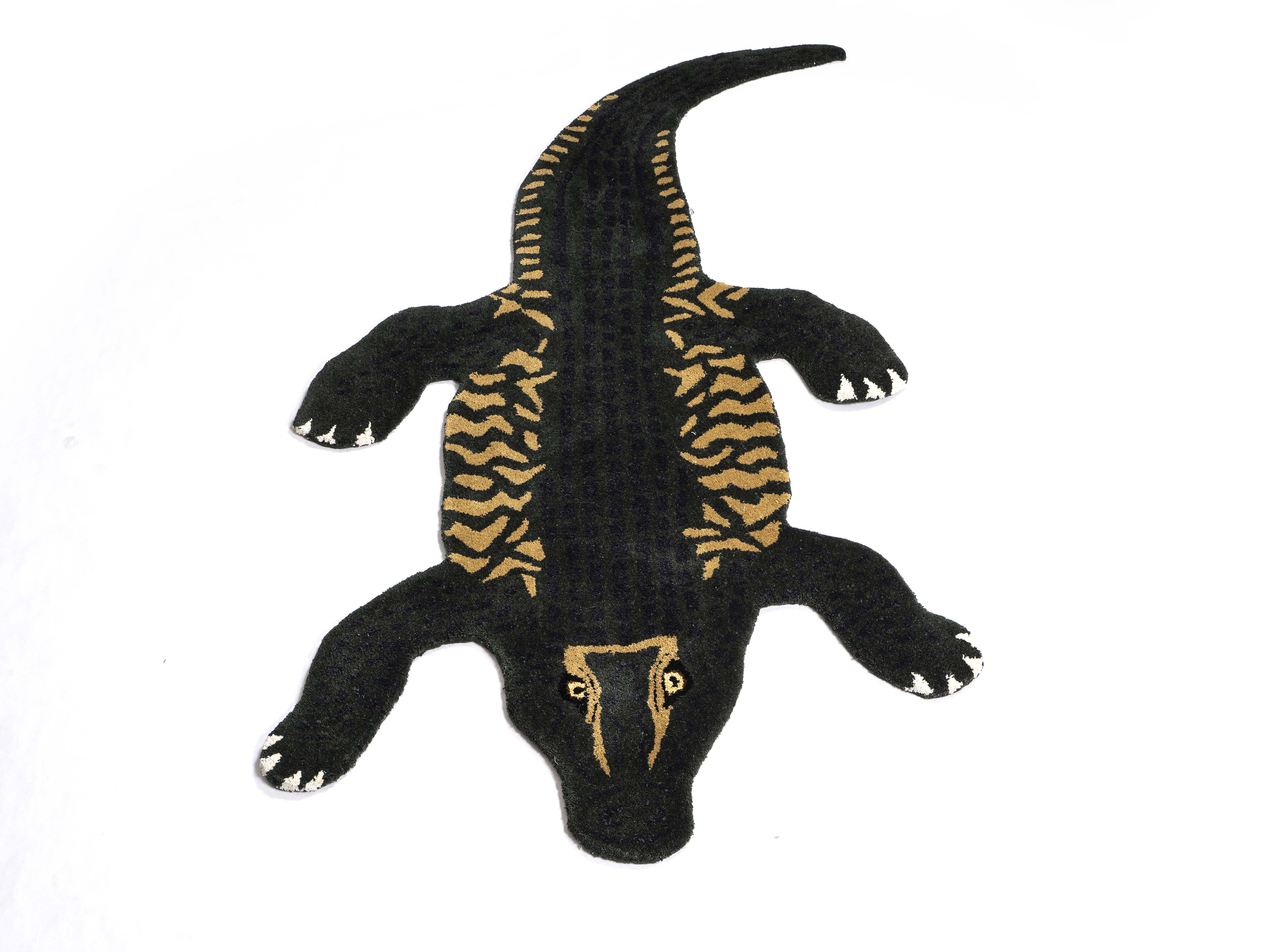 Rugs & Home Crocodile Area Rug for Living Room in Tiger Figure Skin ...