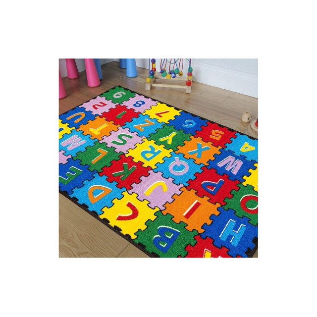 Rugs Large Classroom Rugs Kids Alphabet (A-Z and 1-9) Puzzle Area Rug ...