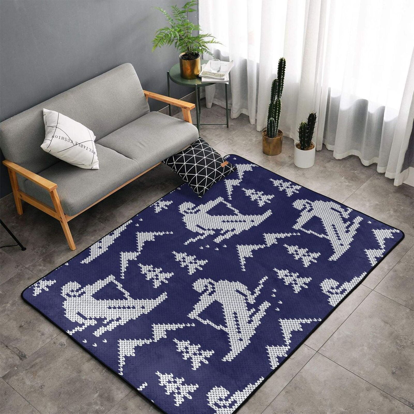 Rugs for Living Room - Abstract Skiing 60x39in Non-Slip Area Rugs ...