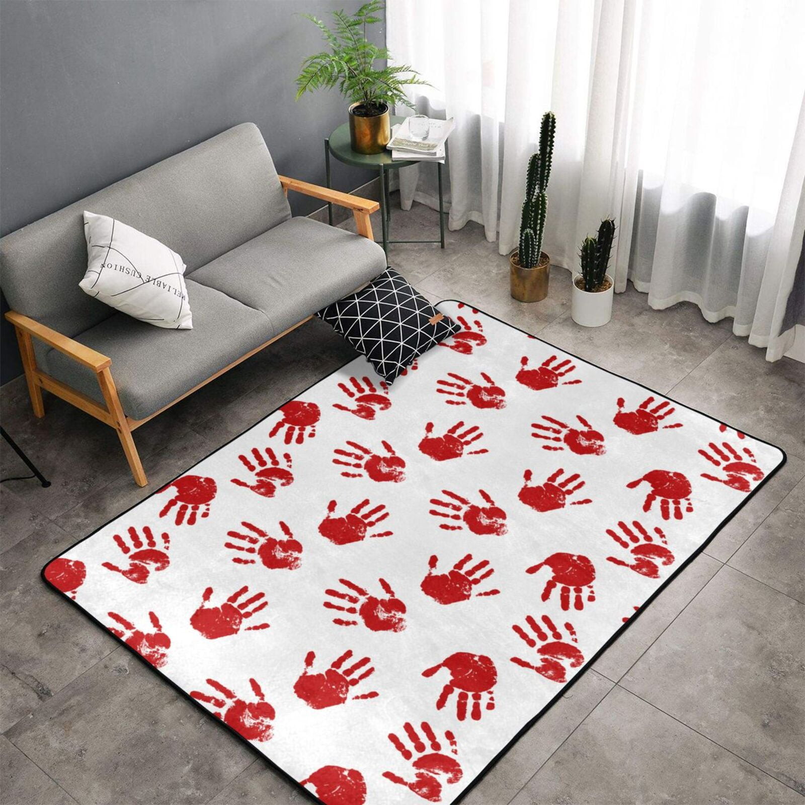 Rugs for Living Room - Bloody Hand Washable Non Slip 60×39 Area Rugs ...