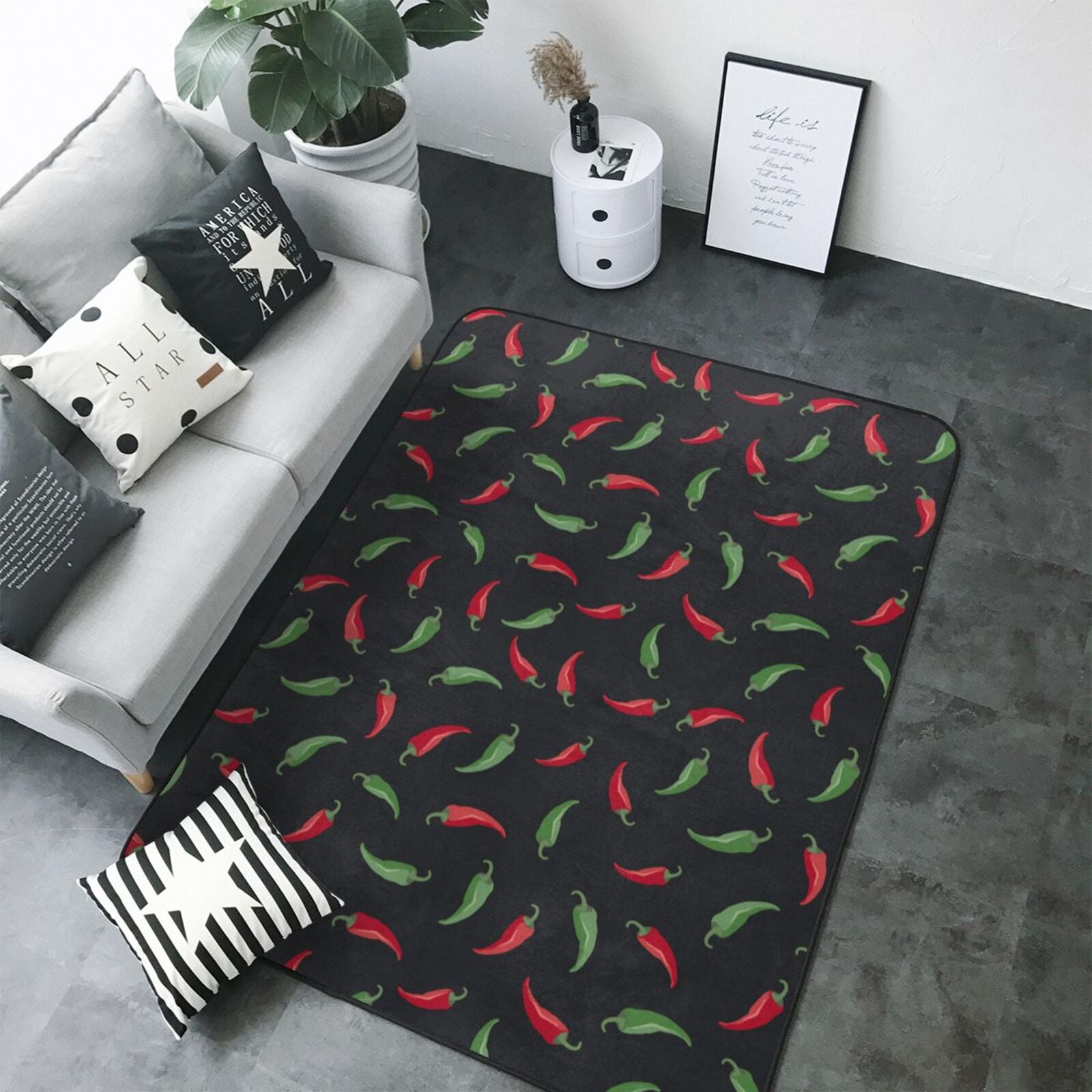 Rugs for Living Room - bell Pepper red Washable Non Slip 80×58 Area ...