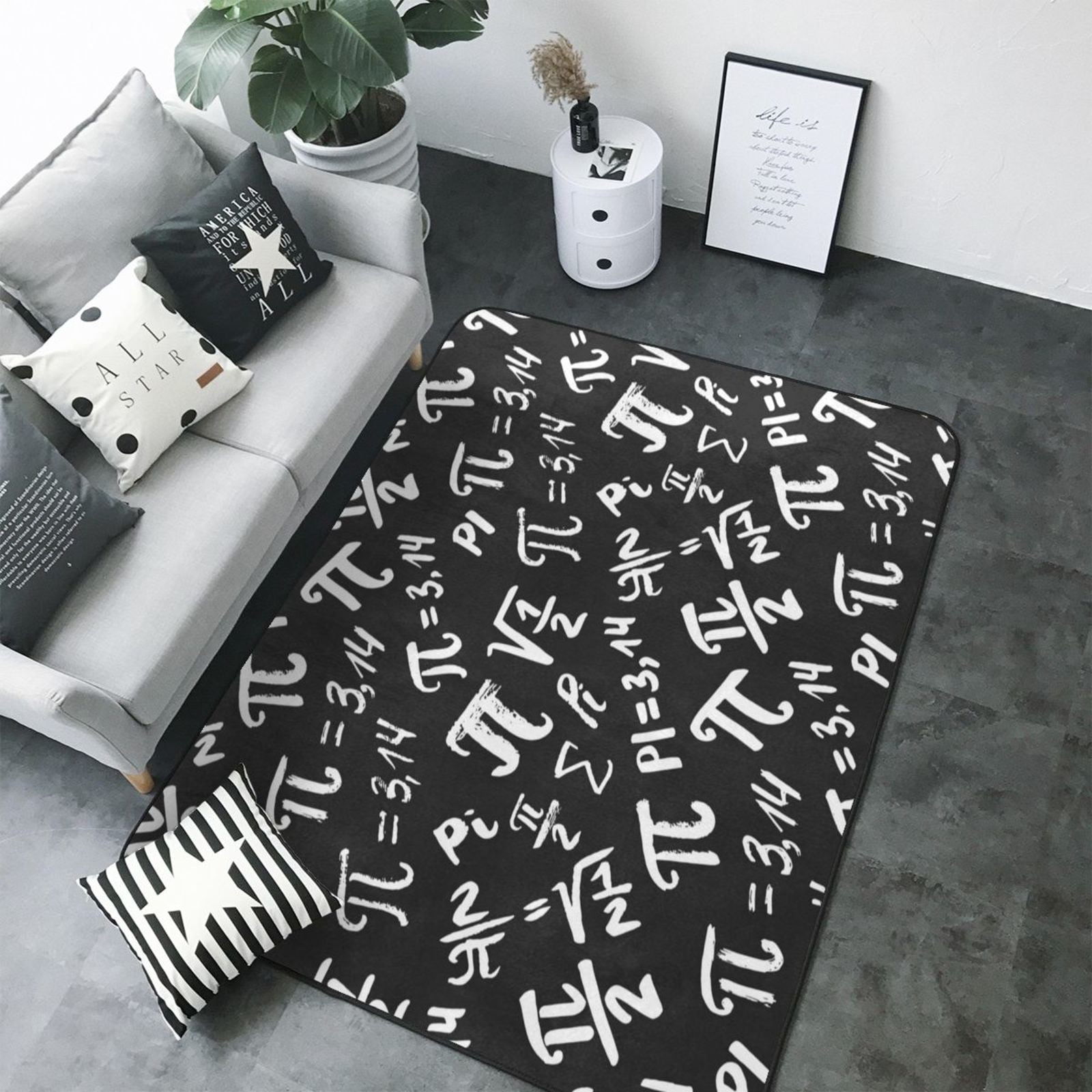 Rugs for Living Room - hilarious Math Symbol Print Washable Non Slip 80 ...