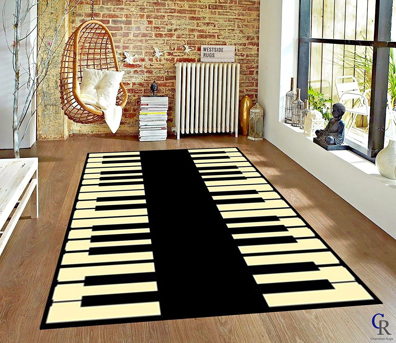 Rugs Music Piano Keys Musical Studio Room Play Keyboard Time Area Rug ...